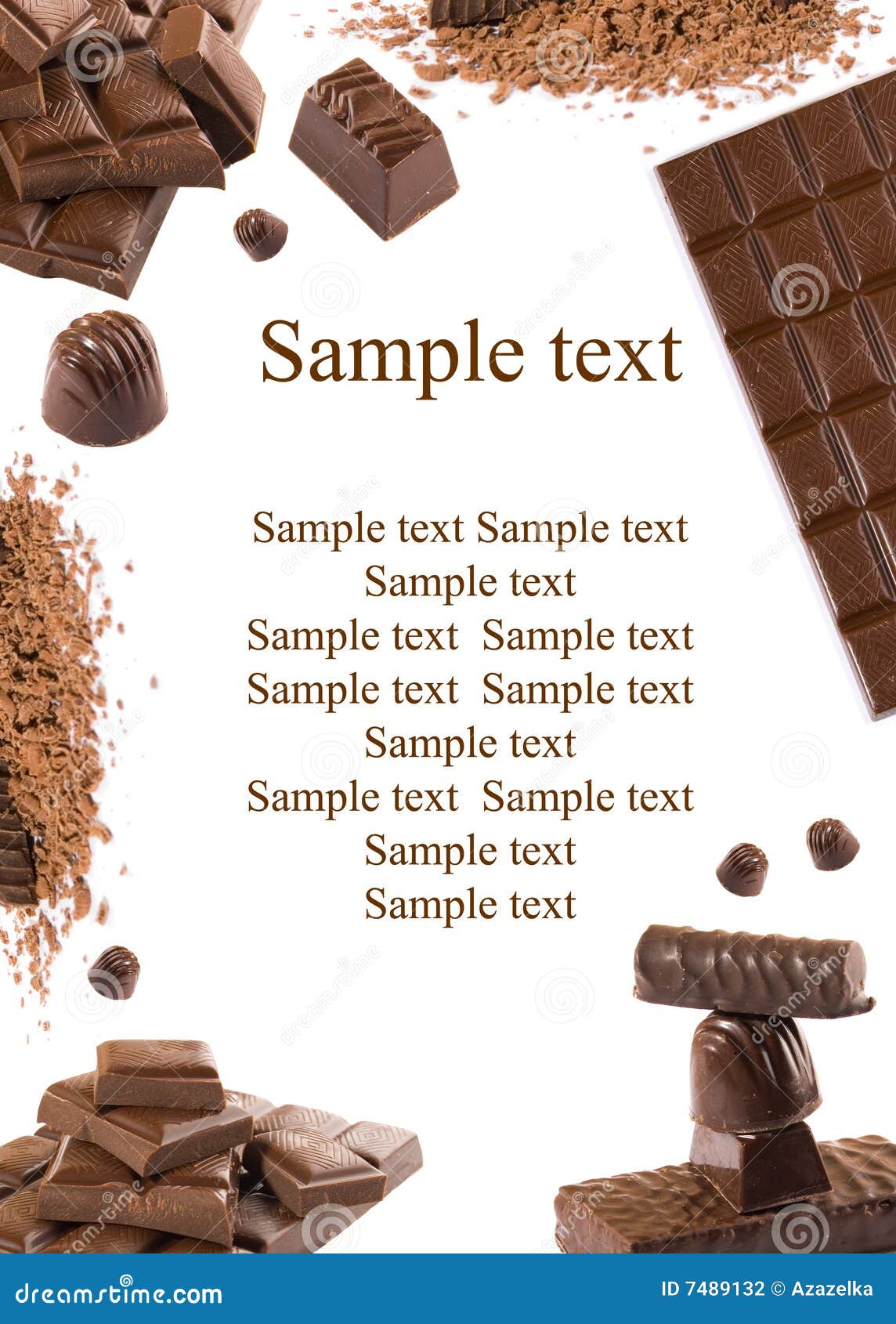 Marco del chocolate foto de archivo. Imagen de dulce, miga - 7489132