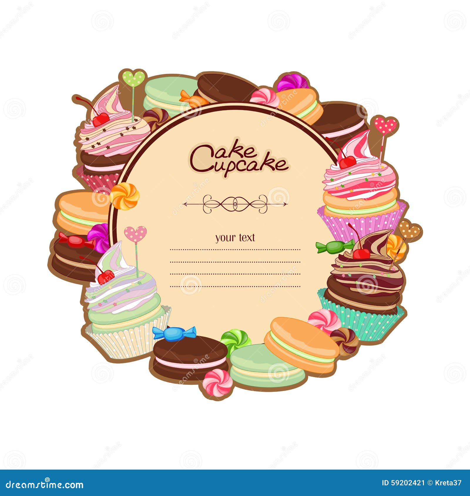 Marco Del Fondo De La Pastelería Ilustración del Vector - Ilustración ...
