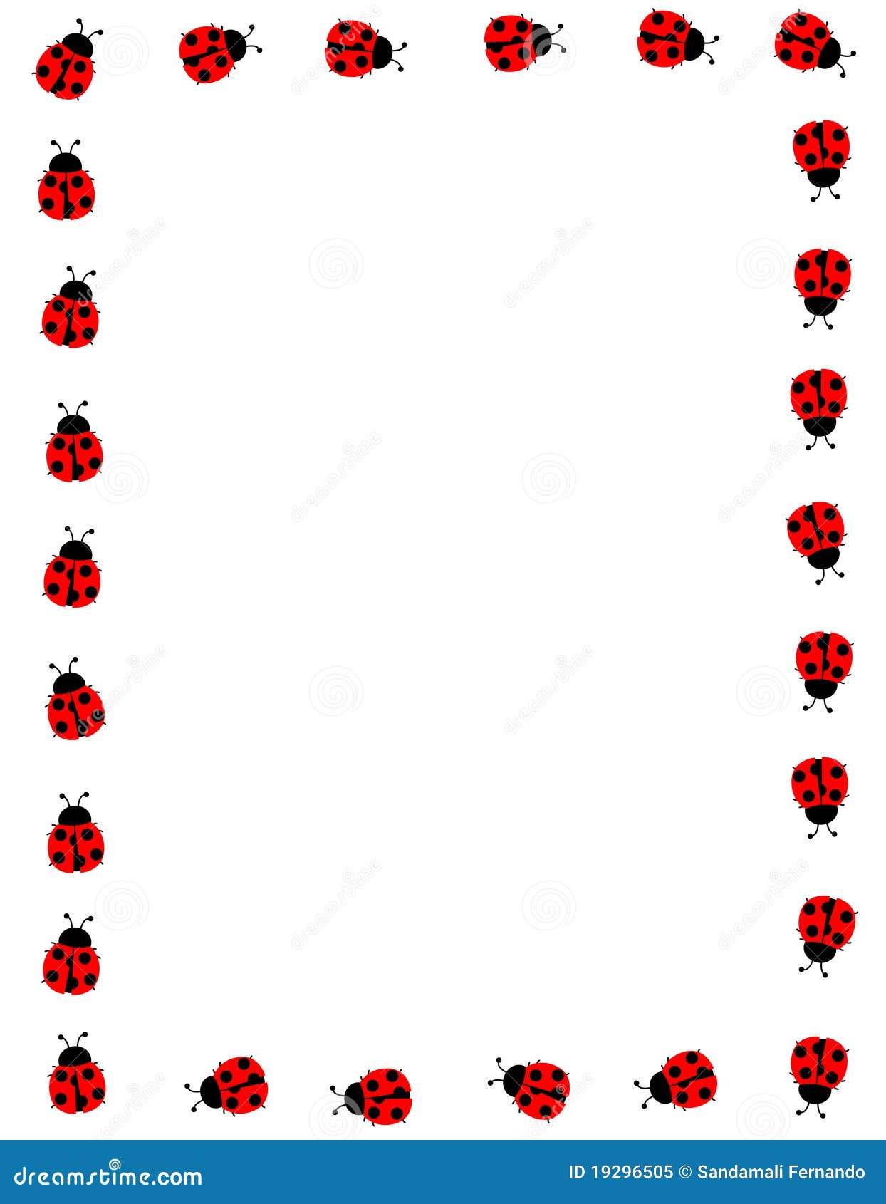 Marco del Ladybug ilustración del vector. Ilustración de lindo - 19296505