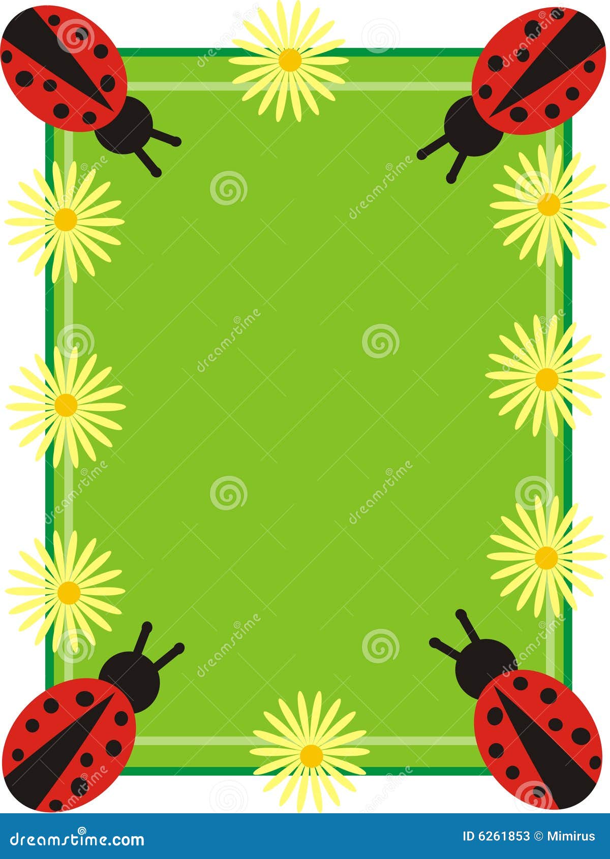 Marco del Ladybug stock de ilustración. Ilustración de animal - 6261853