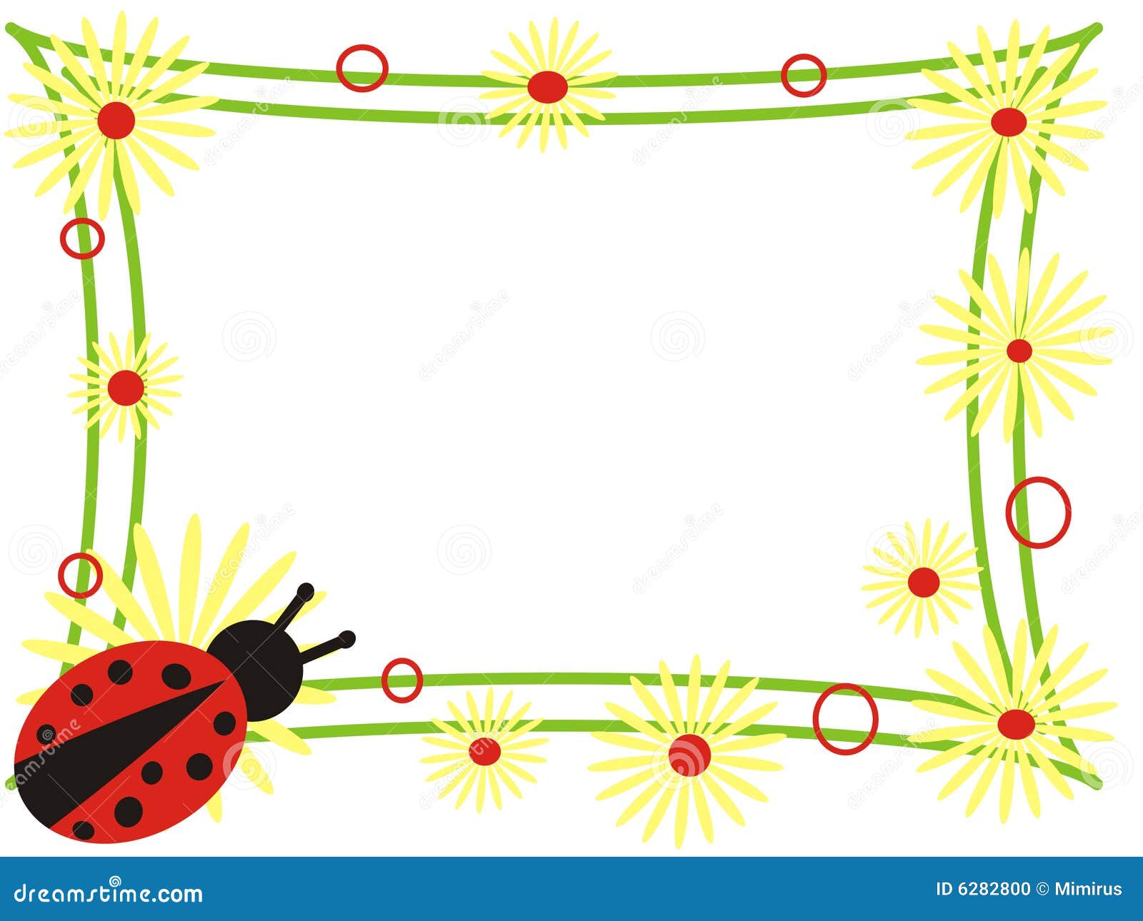 Marco del Ladybug stock de ilustración. Ilustración de tapa - 6282800