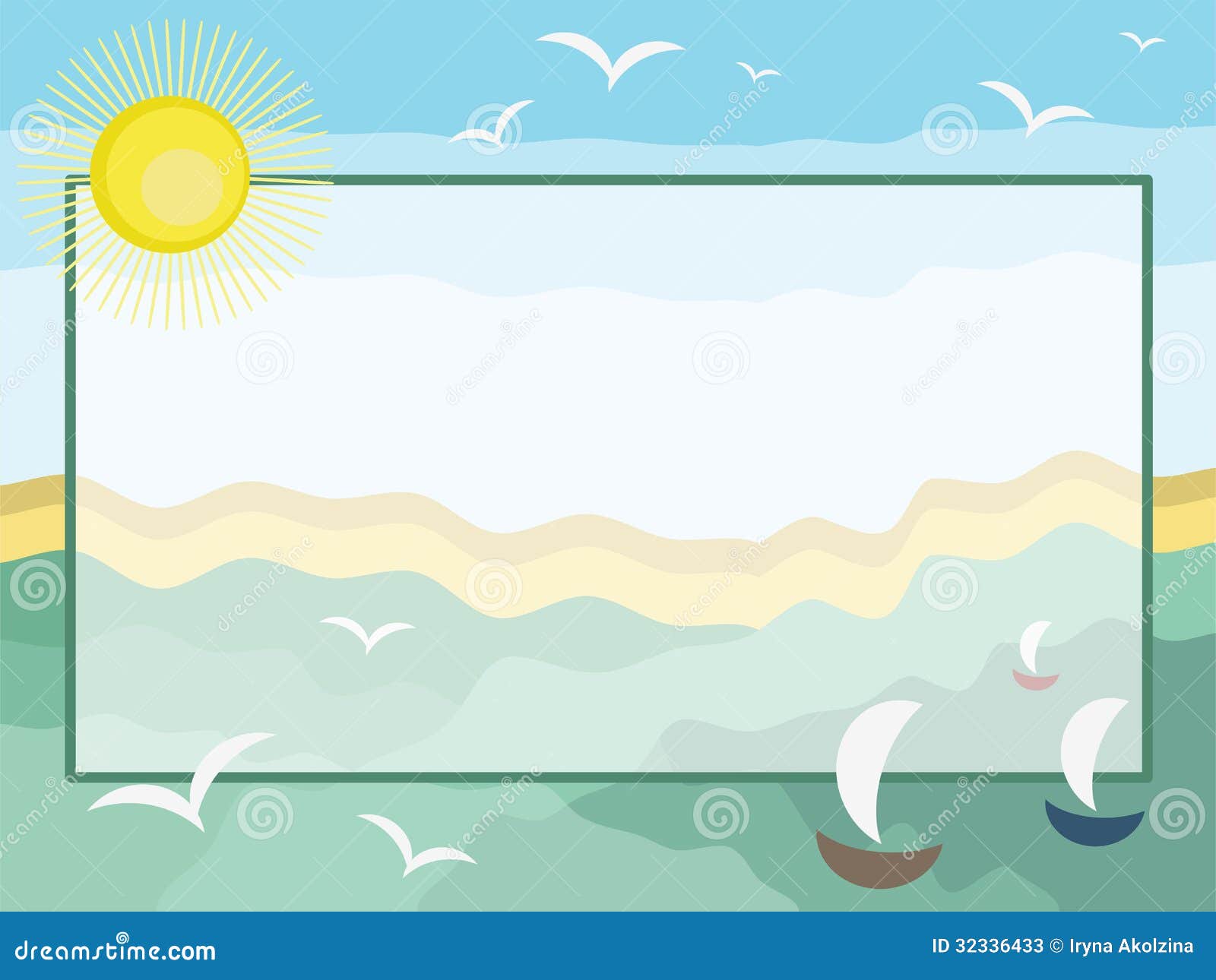Marco del mar ilustración del vector. Ilustración de ilustraciones ...