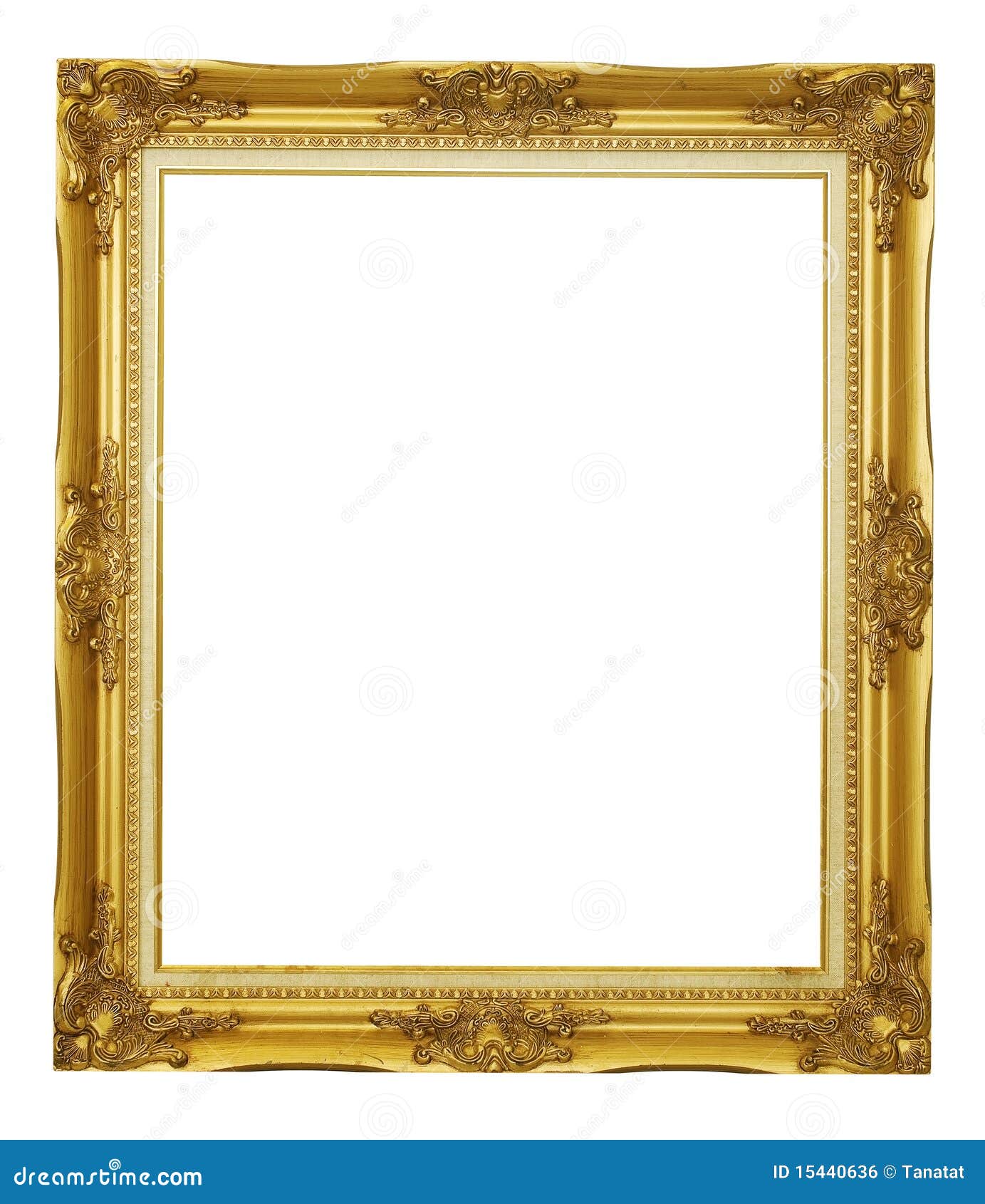 Marco del oro aislado foto de archivo. Imagen de cuadro - 15440636
