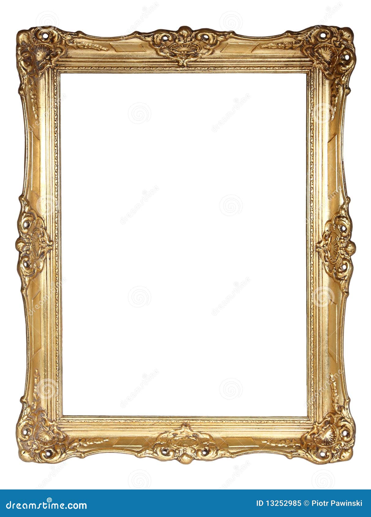 Marco Del Oro Aislado En El Fondo Blanco Imagen de archivo - Imagen de ...