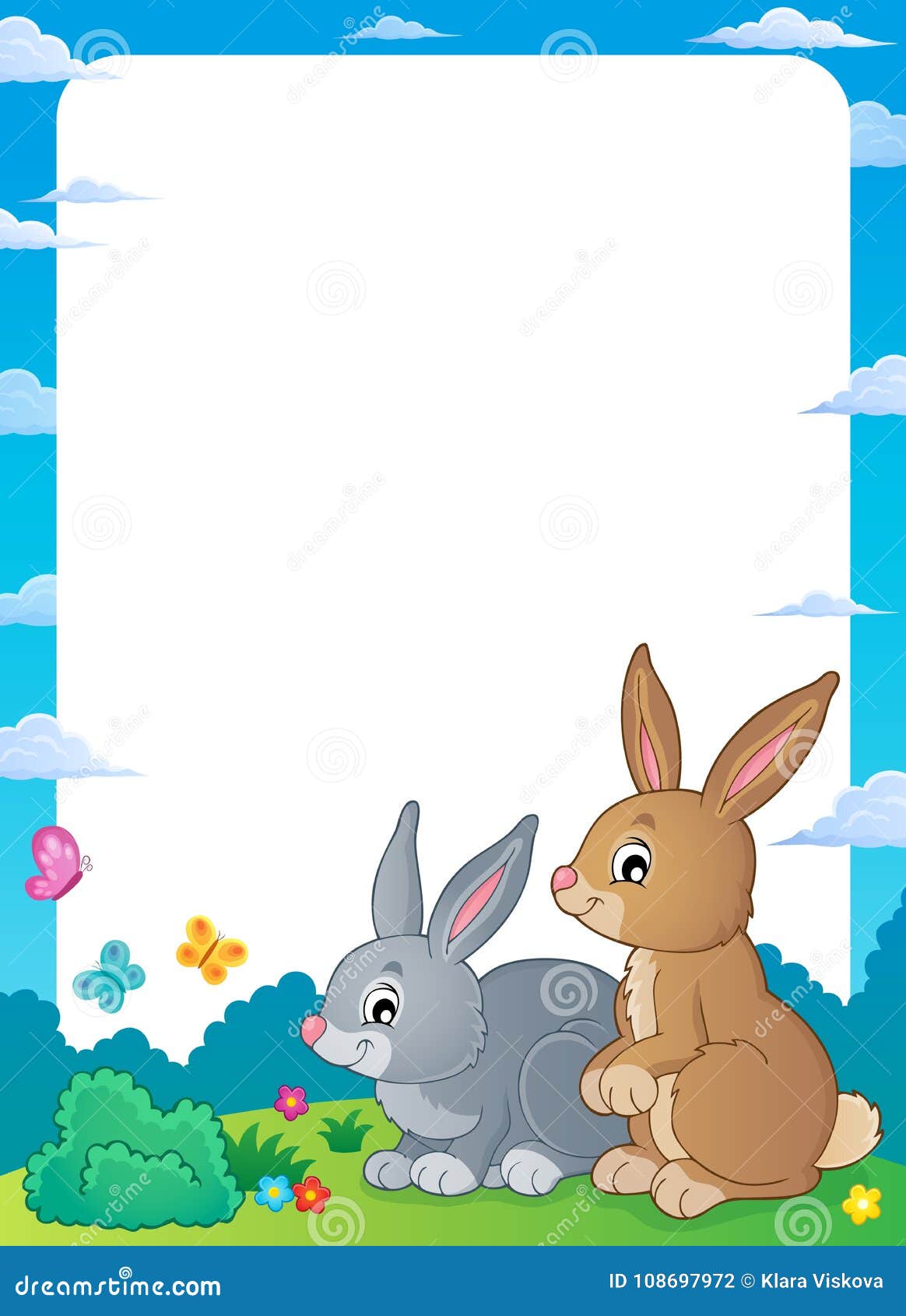 Marco 1 Del Tema Del Conejo Ilustración del Vector - Ilustración de ...