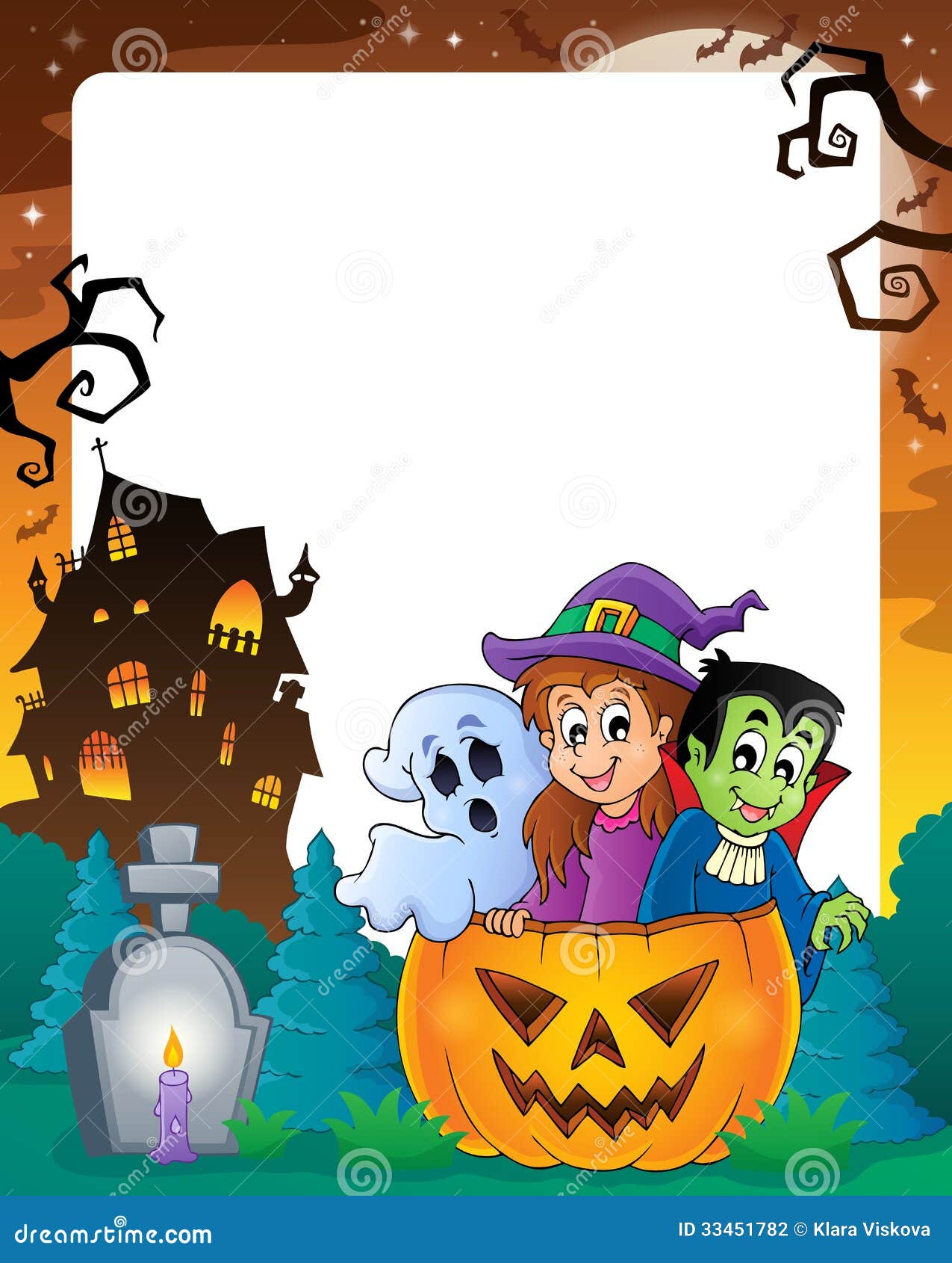 Marco 2 Del Tema De Halloween Ilustración del Vector - Ilustración de ...