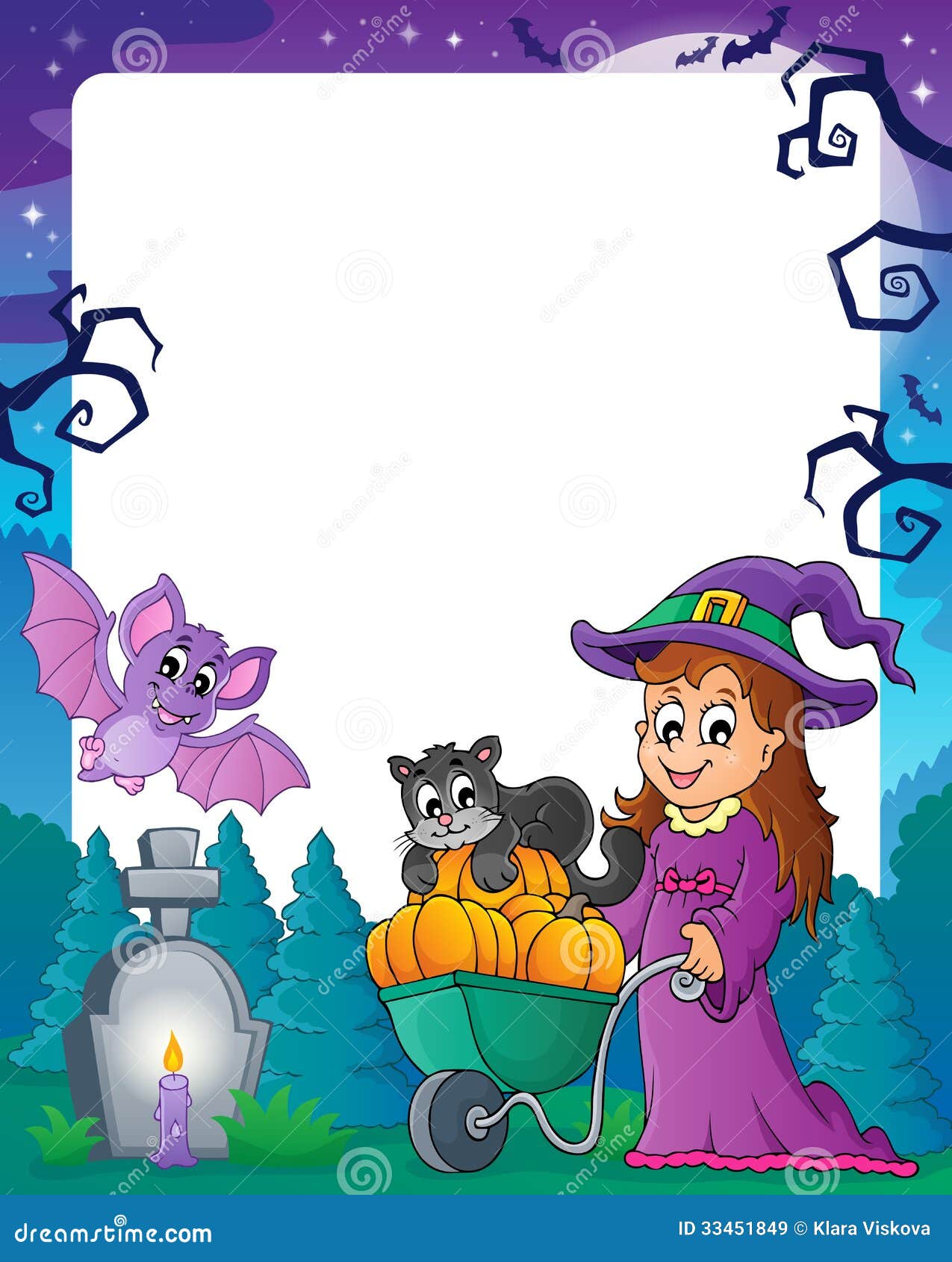 Marco 4 Del Tema De Halloween Ilustración del Vector - Ilustración de ...