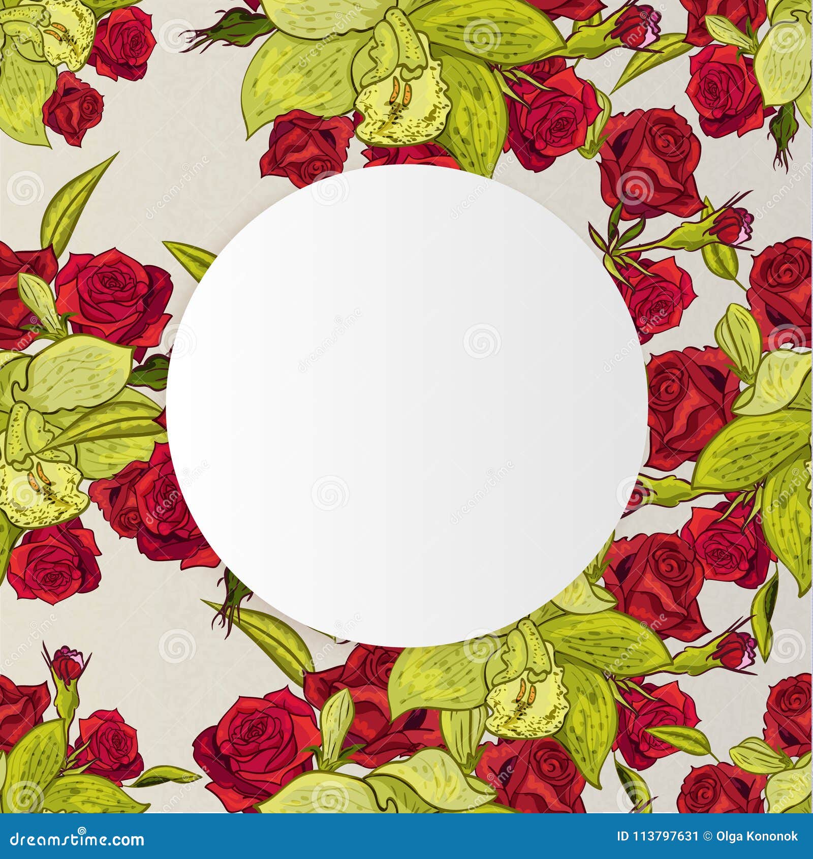 Marco Del Vector Con Las Flores Ilustración del Vector - Ilustración de ...