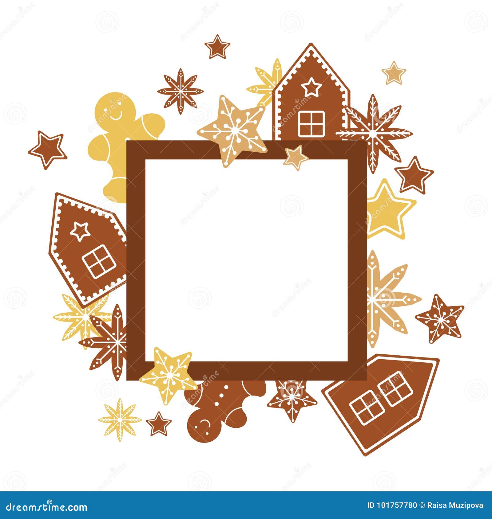 Marco Del Vector Con Las Galletas Del Jengibre Ilustración del Vector ...