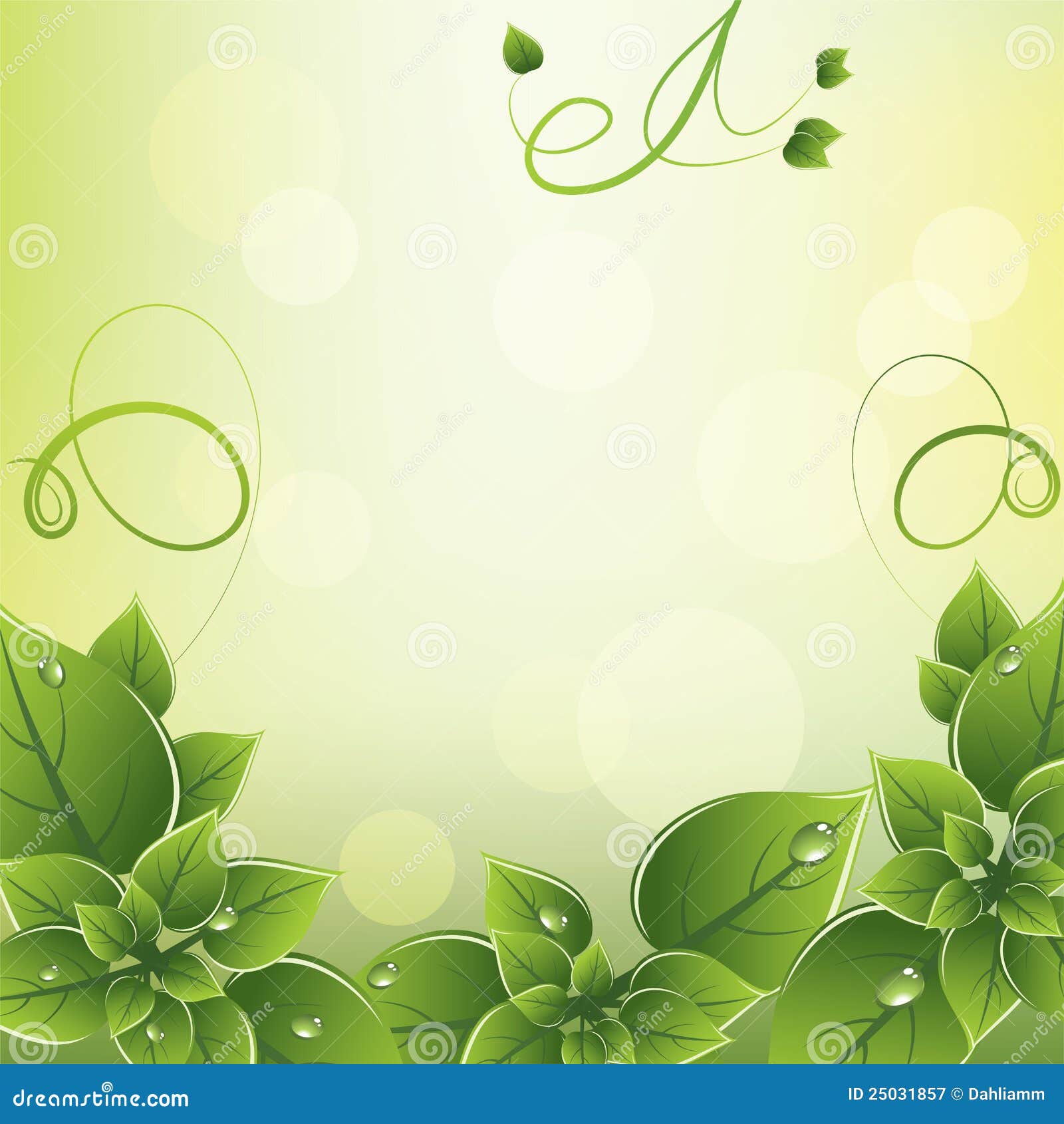 Marco Del Vector Con Las Hojas Verdes Ilustración del Vector ...