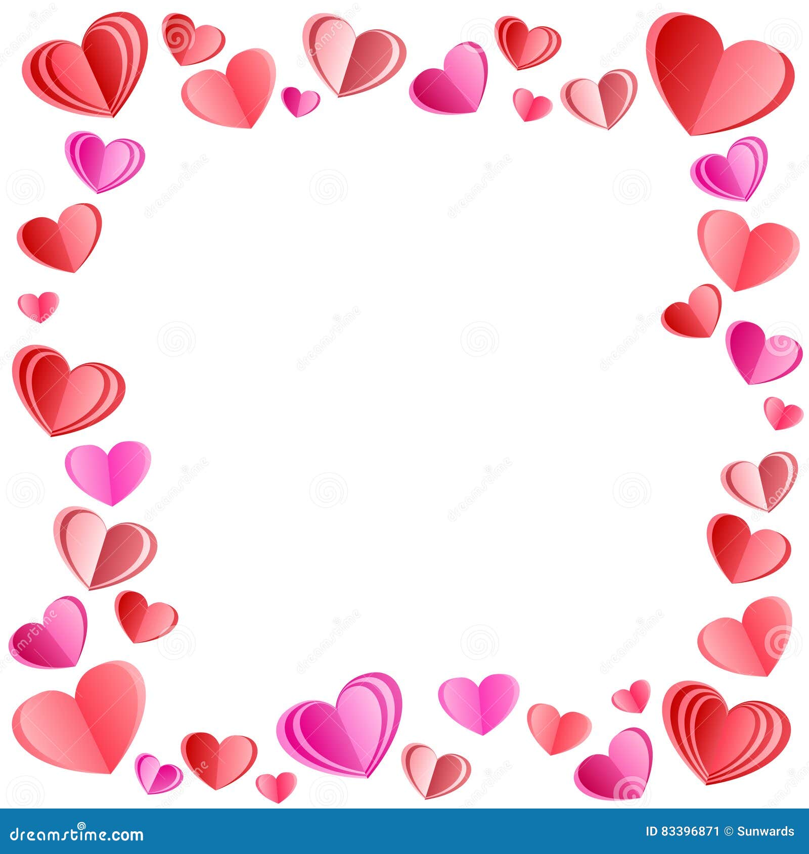Marco Del Vector Hecho De Corazones Ilustración del Vector ...