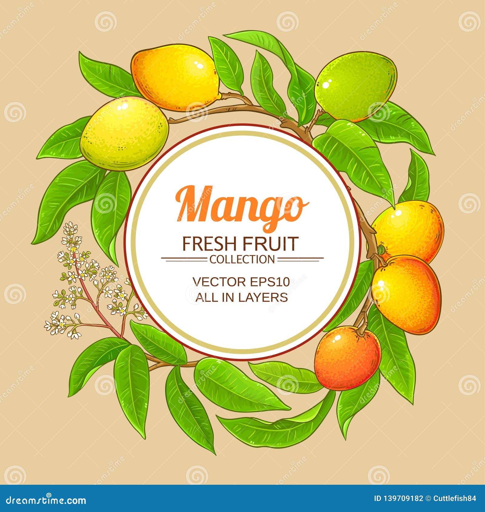 Marco del vector del mango ilustración del vector. Ilustración de ...