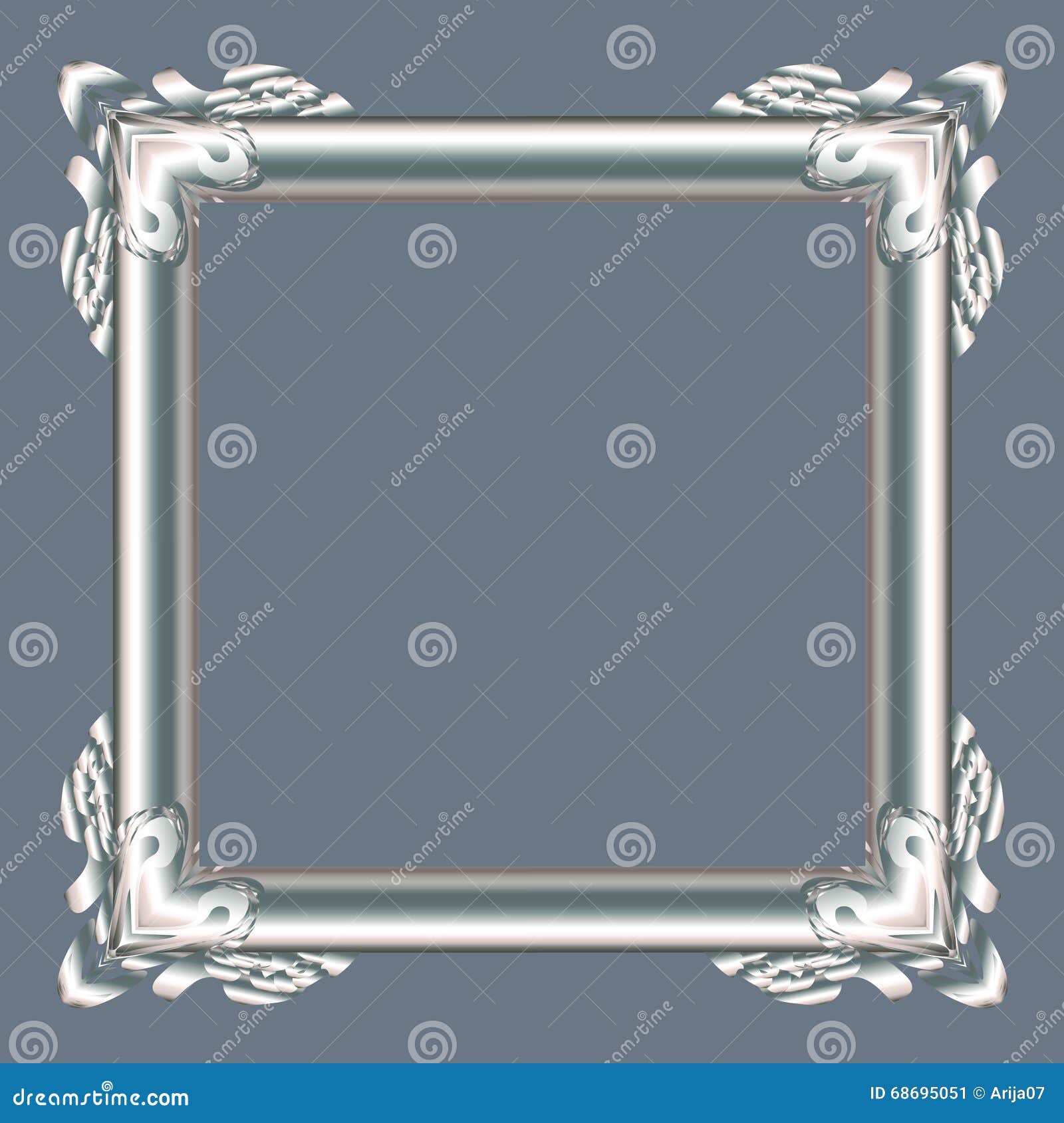 Marco Editable Aislado Plata Ilustración del Vector - Ilustración de ...
