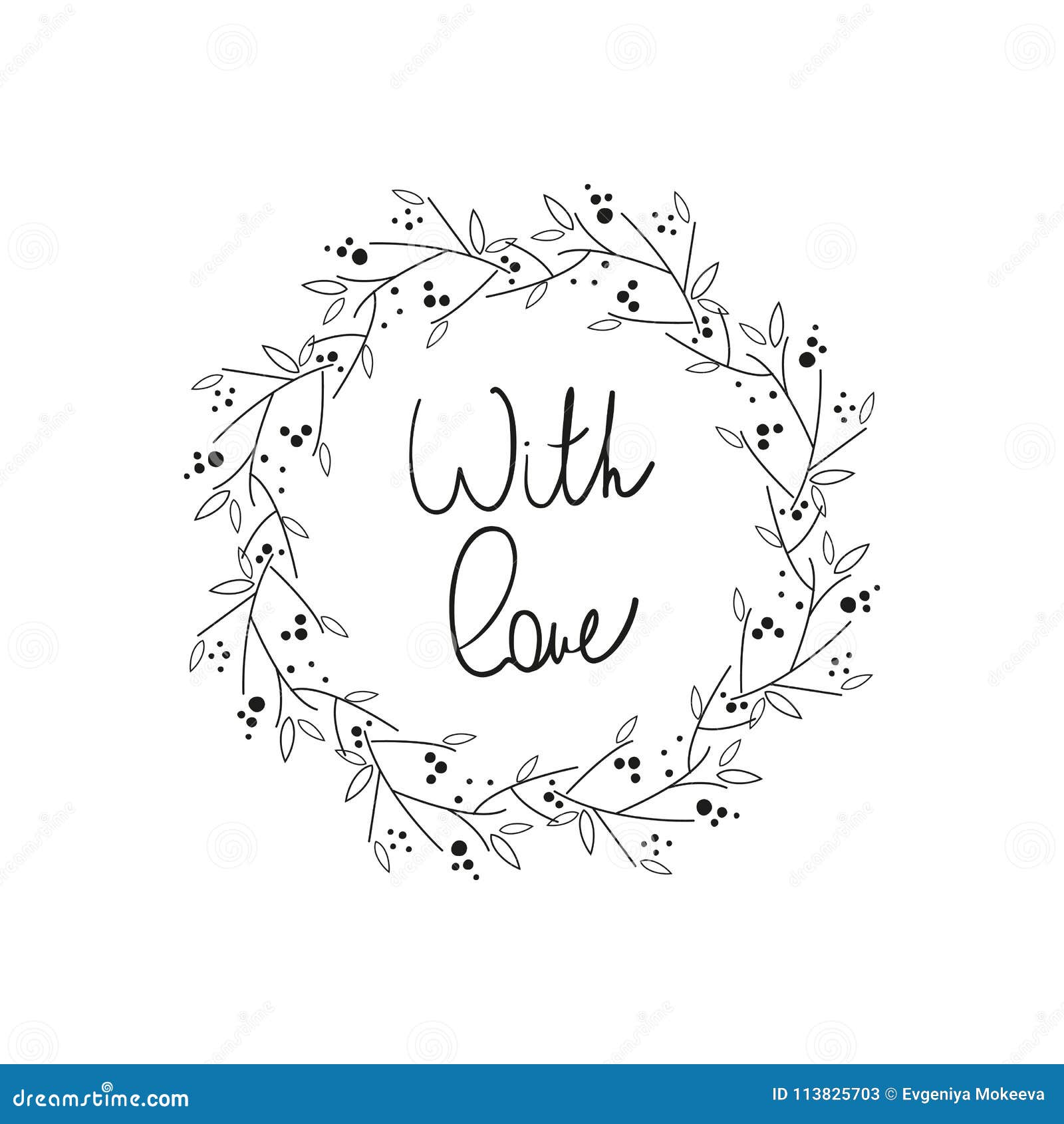 Marco Floral Con Las Letras Manuscritas Ilustración del Vector ...