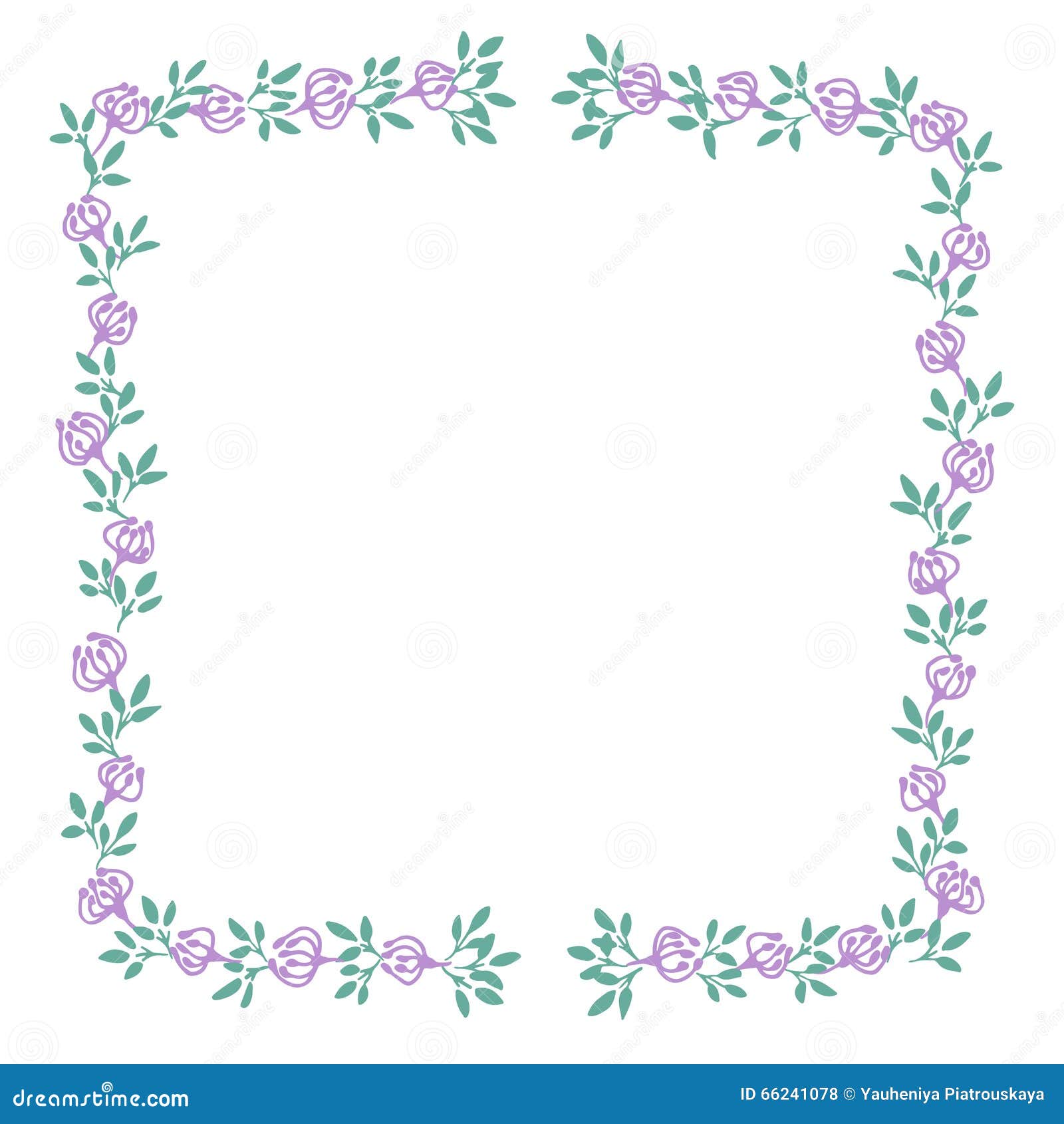 Marco floral cuadrado ilustración del vector. Ilustración de planta ...