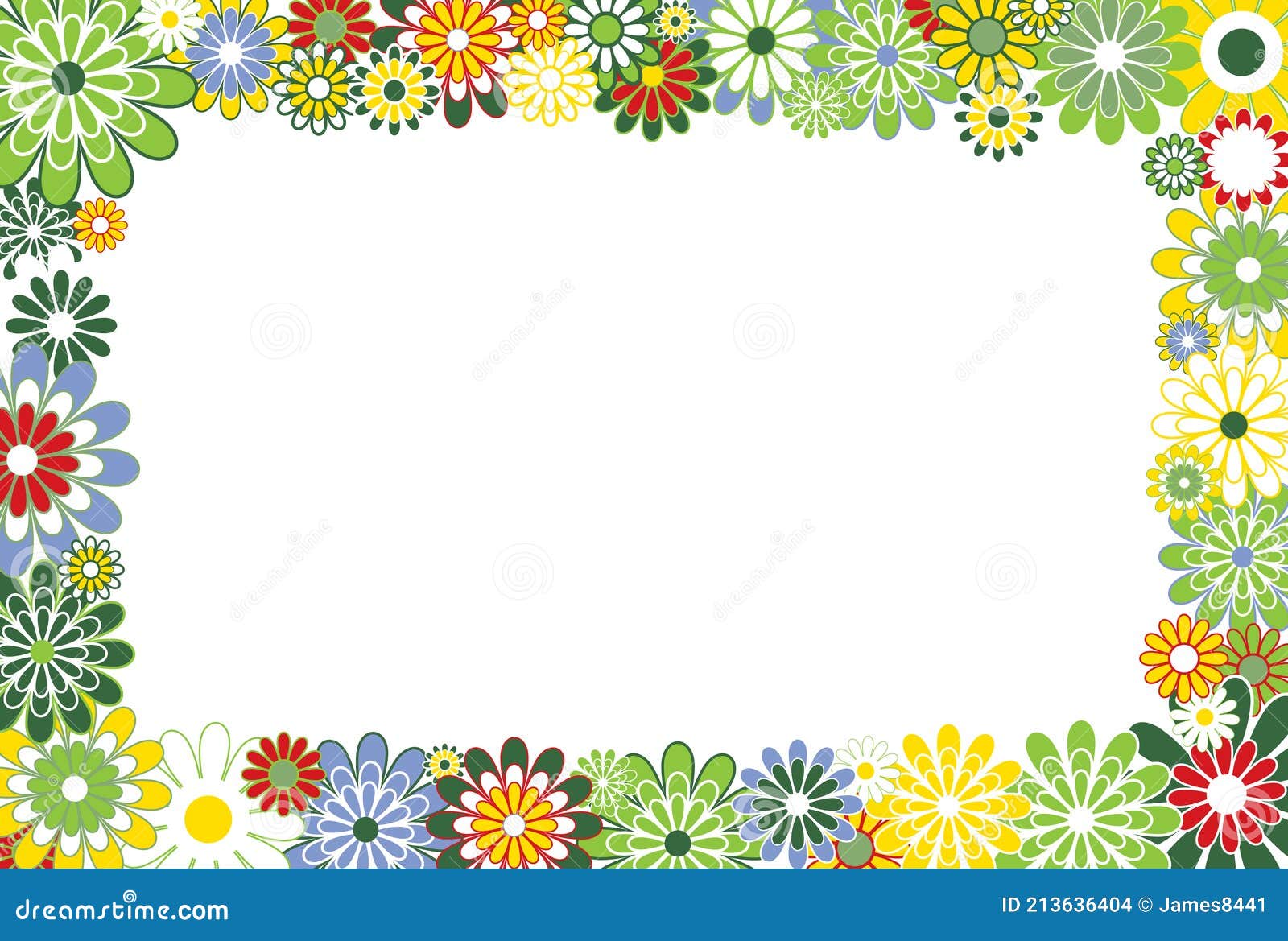 Marco Horizontal Con Flores Ilustración del Vector - Ilustración de ...