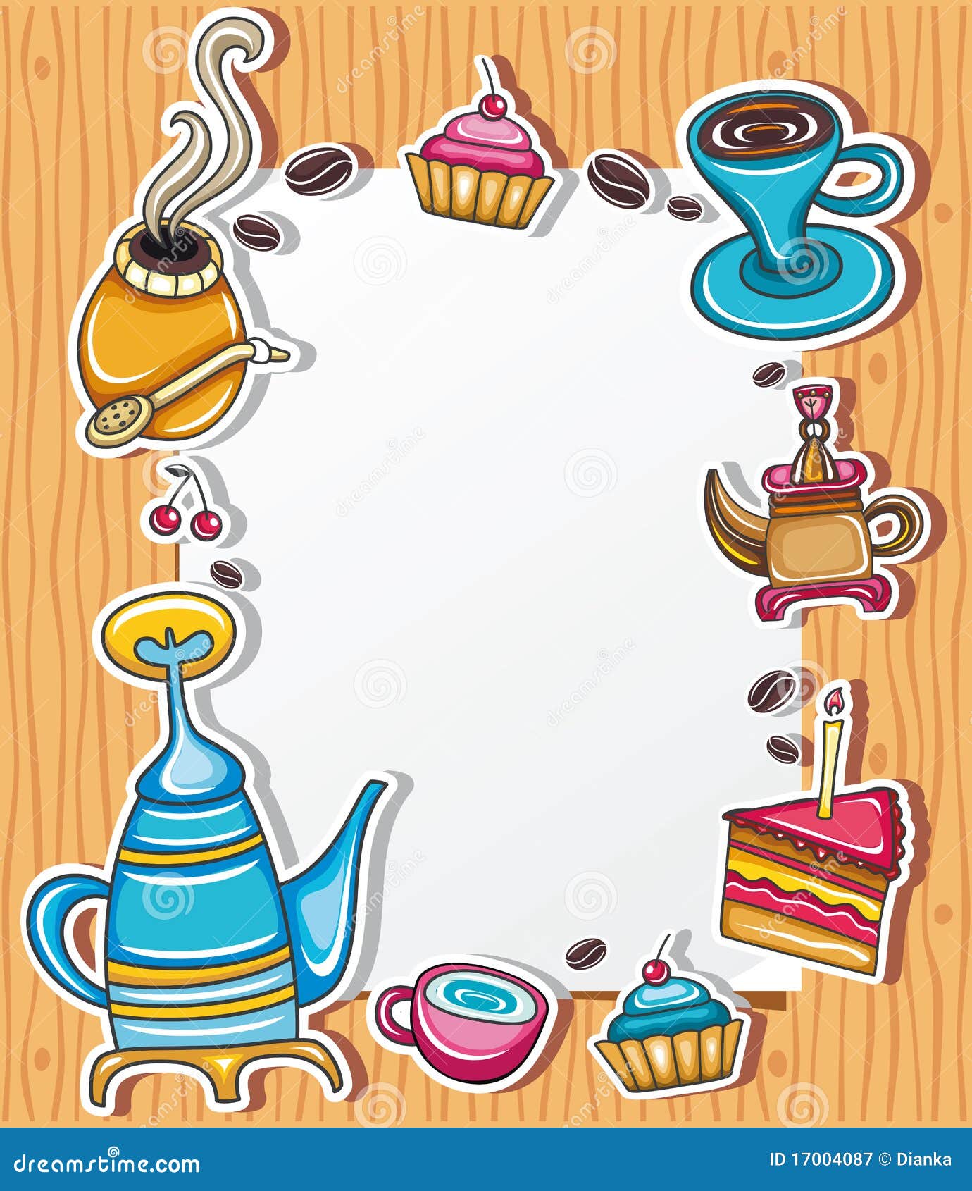 Marco lindo 3 del café ilustración del vector. Ilustración de frontera ...