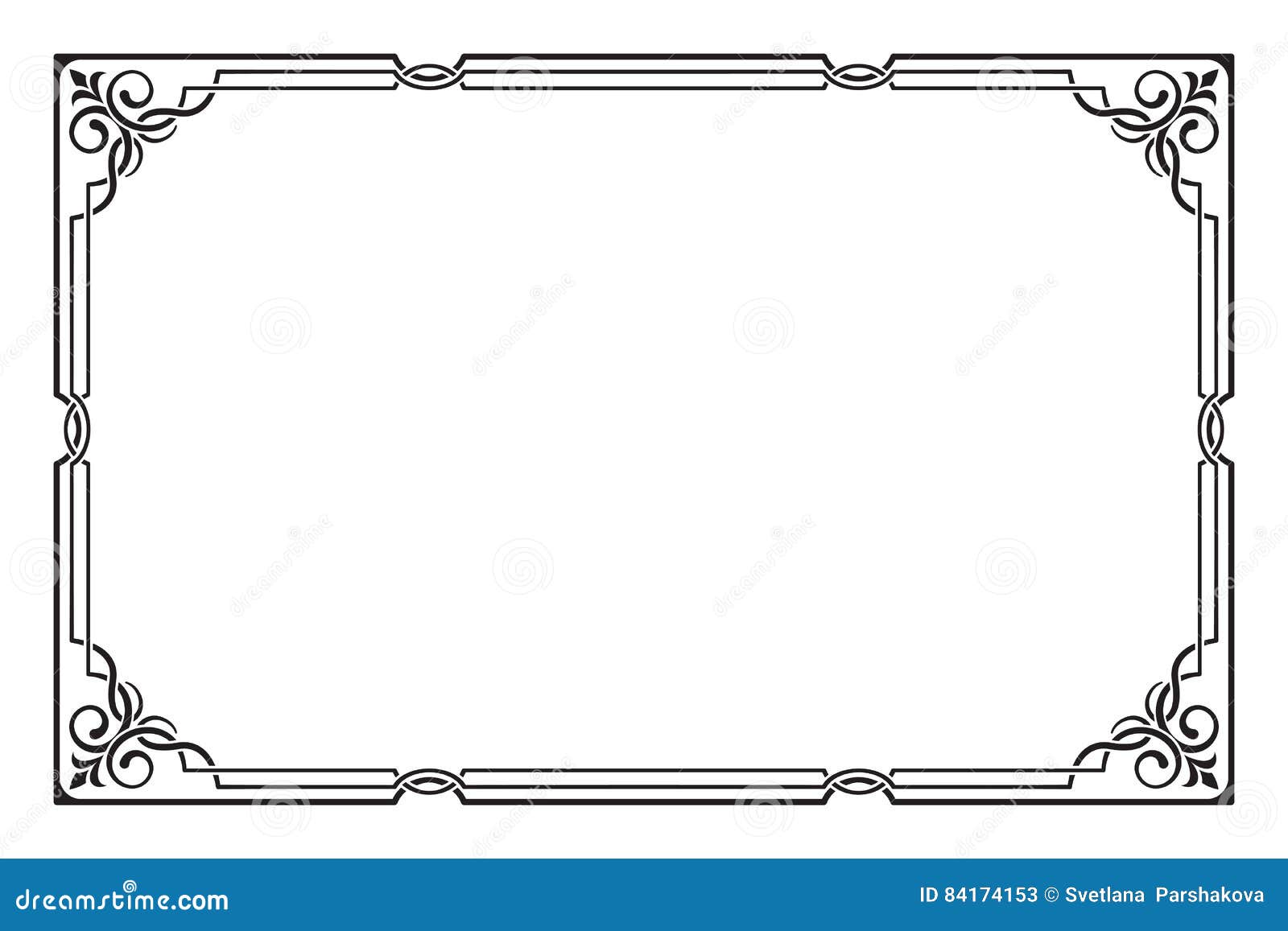 Marco Negro Rectangular Adornado Ilustración del Vector - Ilustración ...
