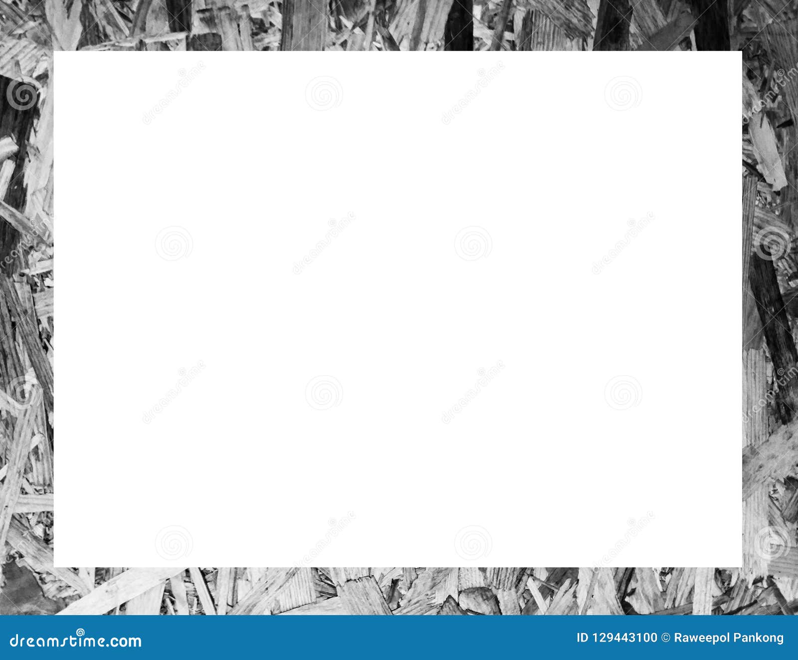 Marco Rectangular Blanco En Fondo De Madera Negro Foto de archivo ...