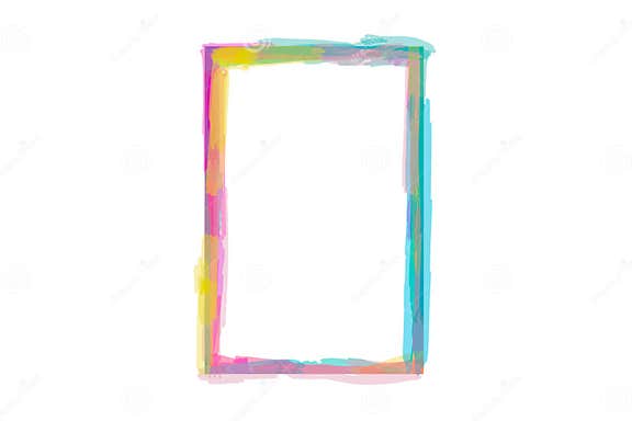 Marco Rectangular Colorido De La Acuarela Foto de archivo - Imagen de ...