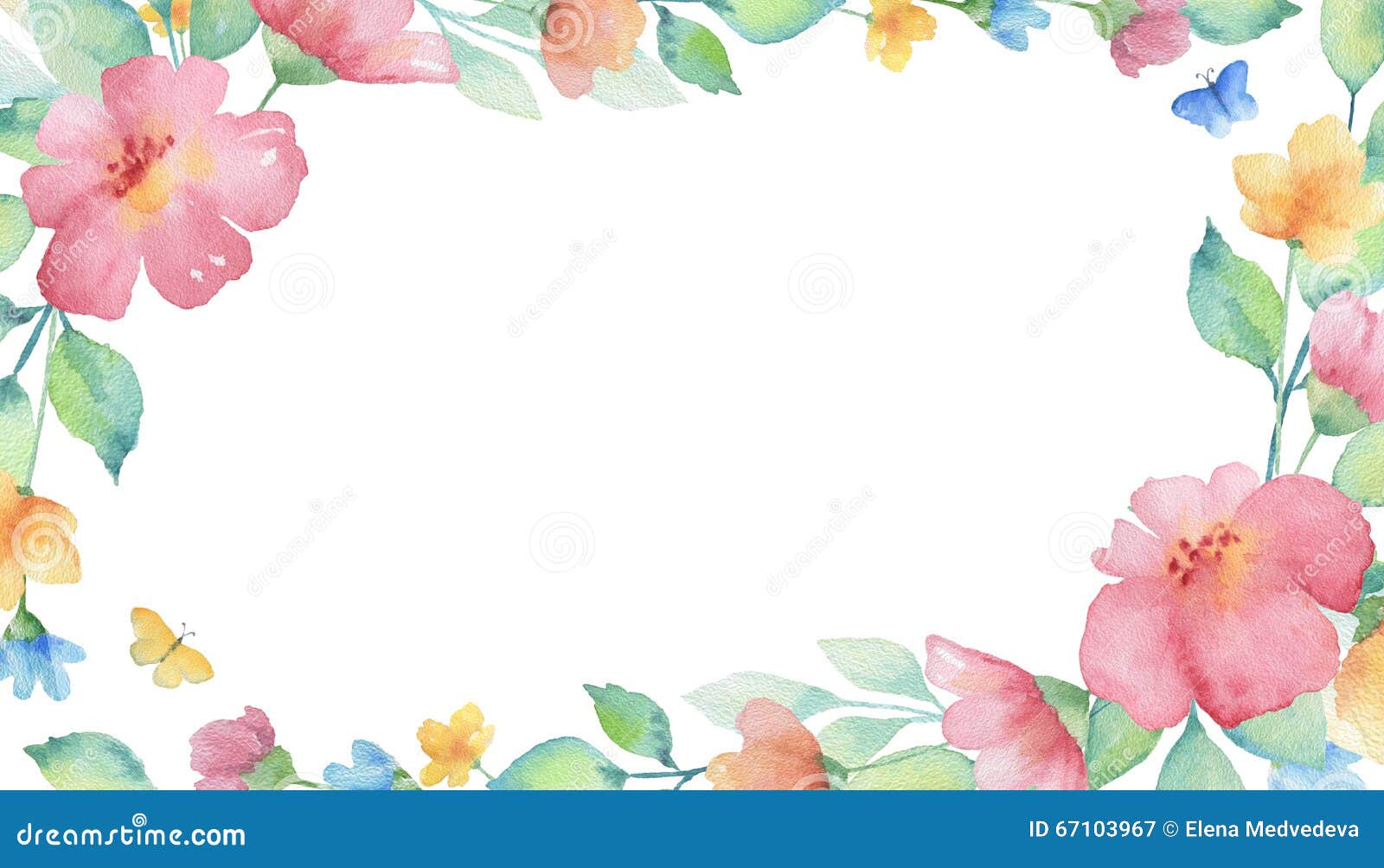 Marco Rectangular De La Acuarela Stock de ilustración - Ilustración de ...