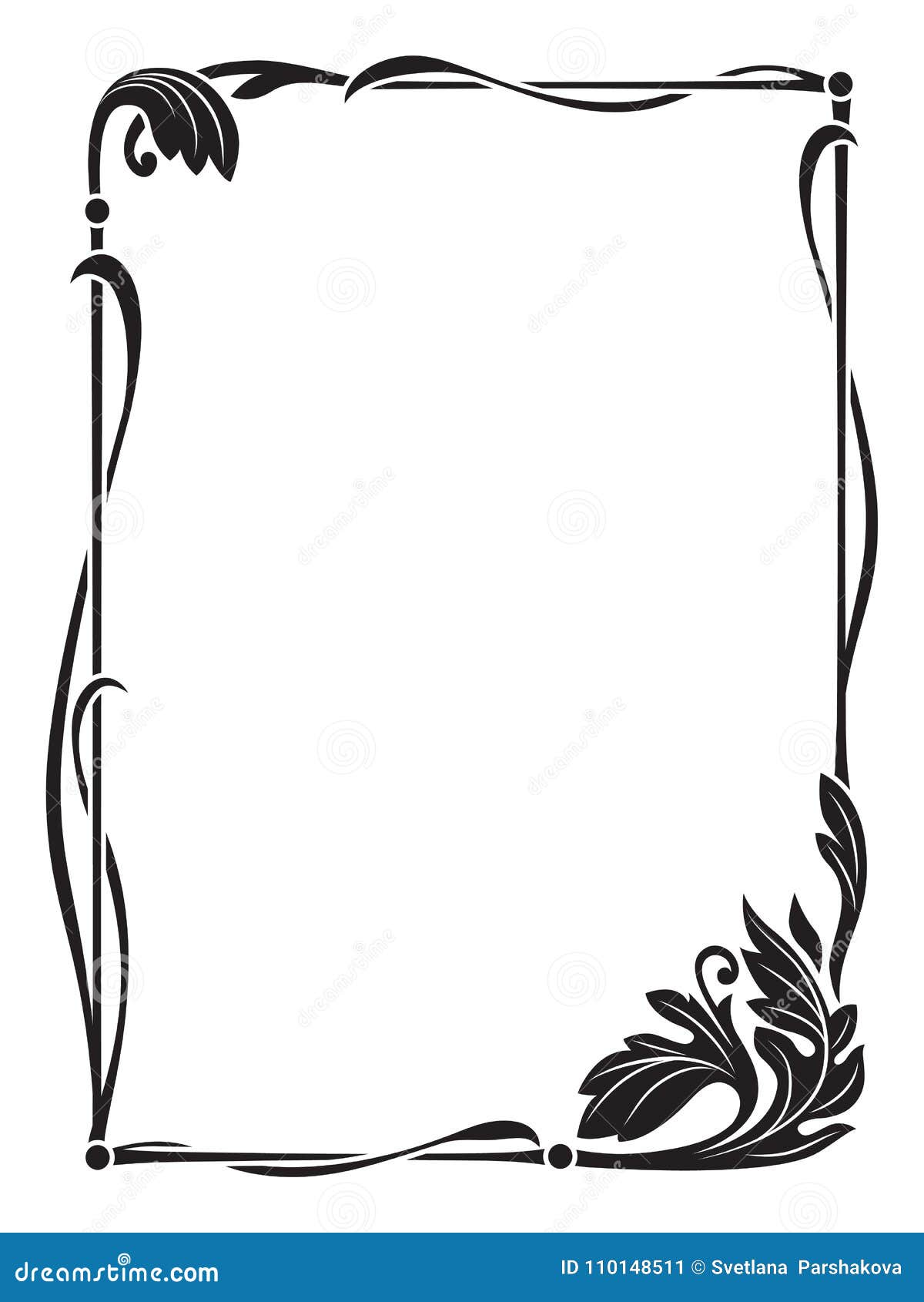 Marco Rectangular Negro Adornado Ilustración del Vector - Ilustración ...