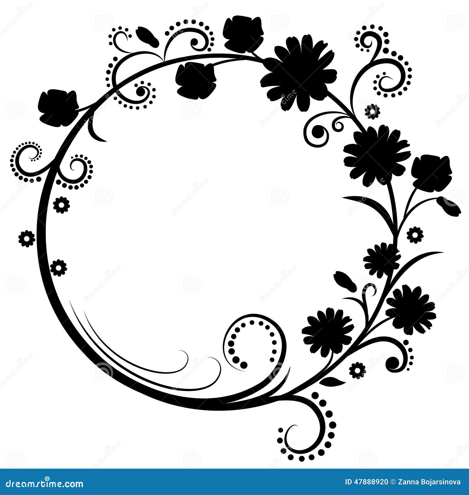 Marco redondo ilustración del vector. Ilustración de hermoso - 47888920