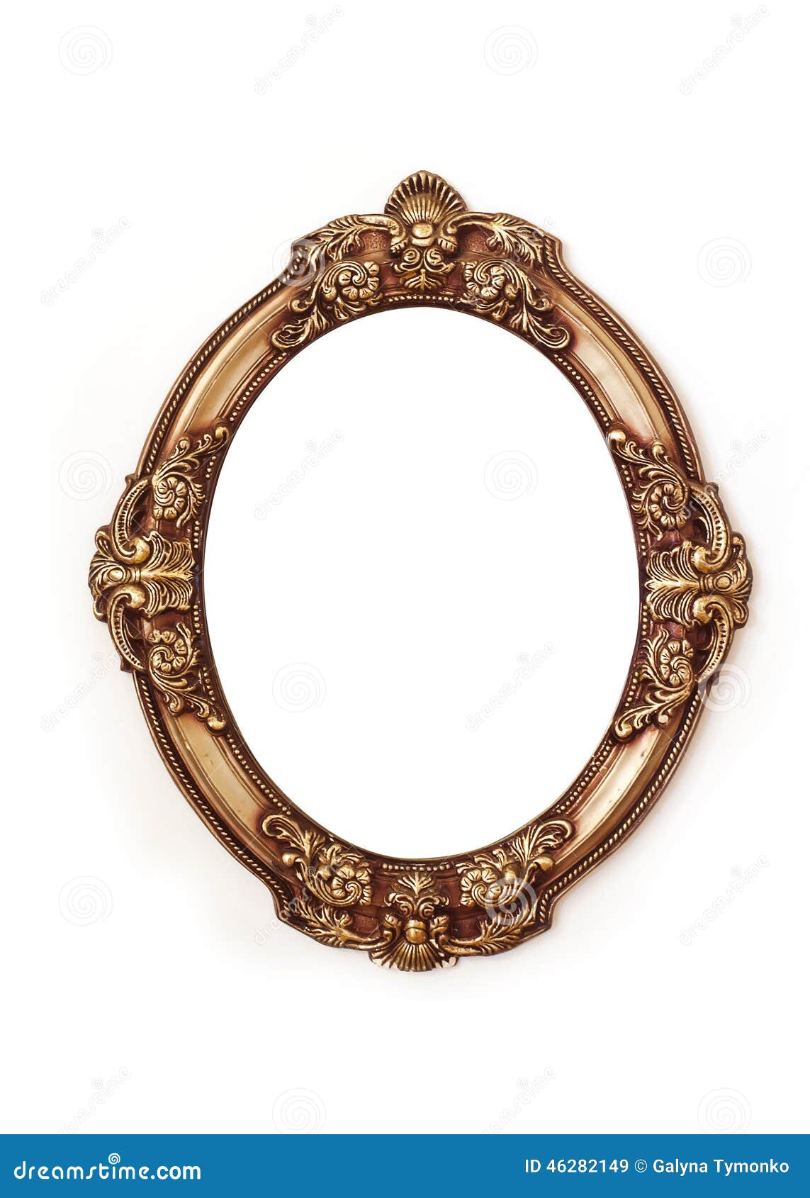 Marco Redondo De Oro Aislado En El Fondo Blanco Imagen de archivo ...