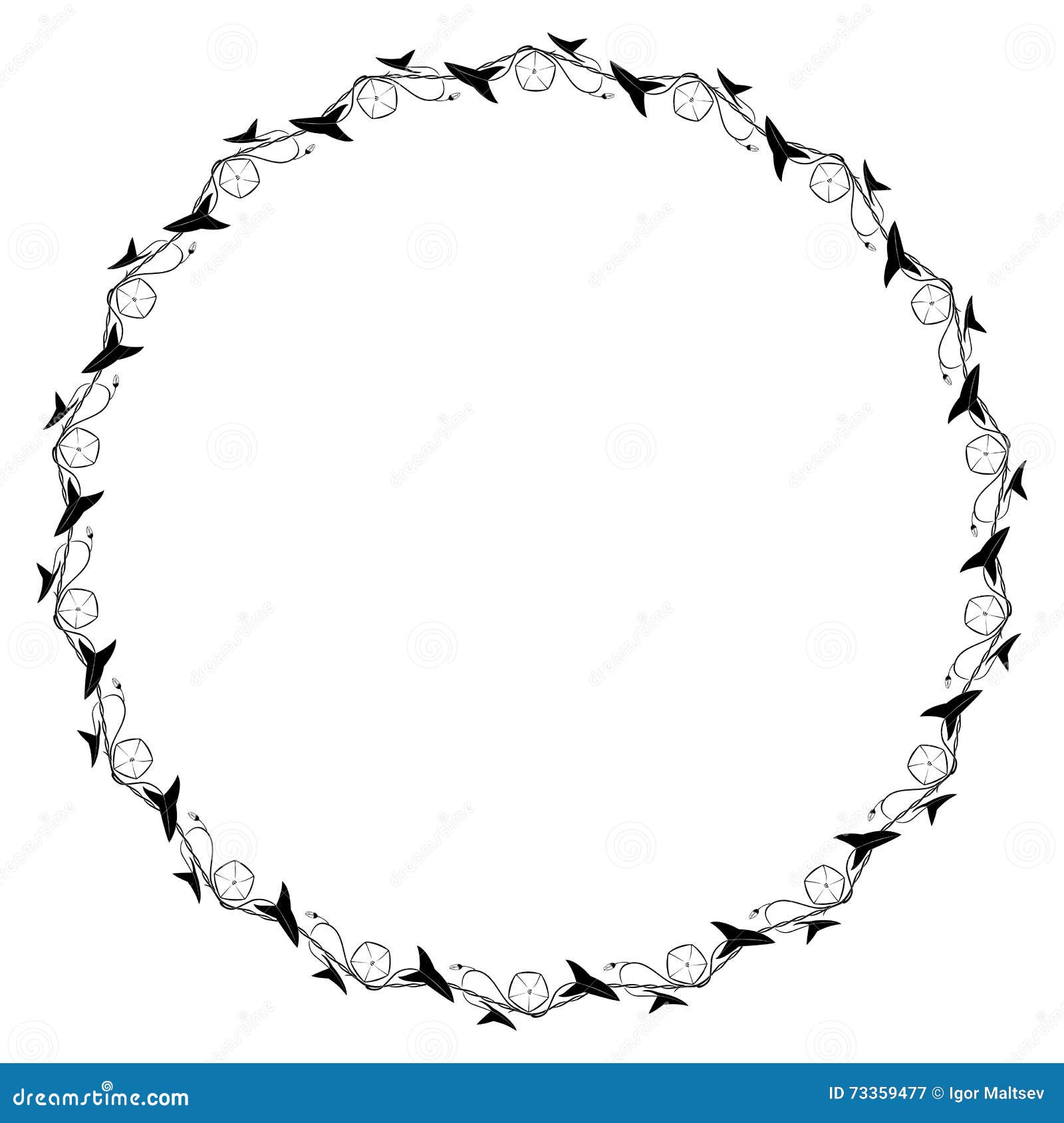 Marco Redondo Del Ornamento De La Enredadera Ilustración del Vector ...