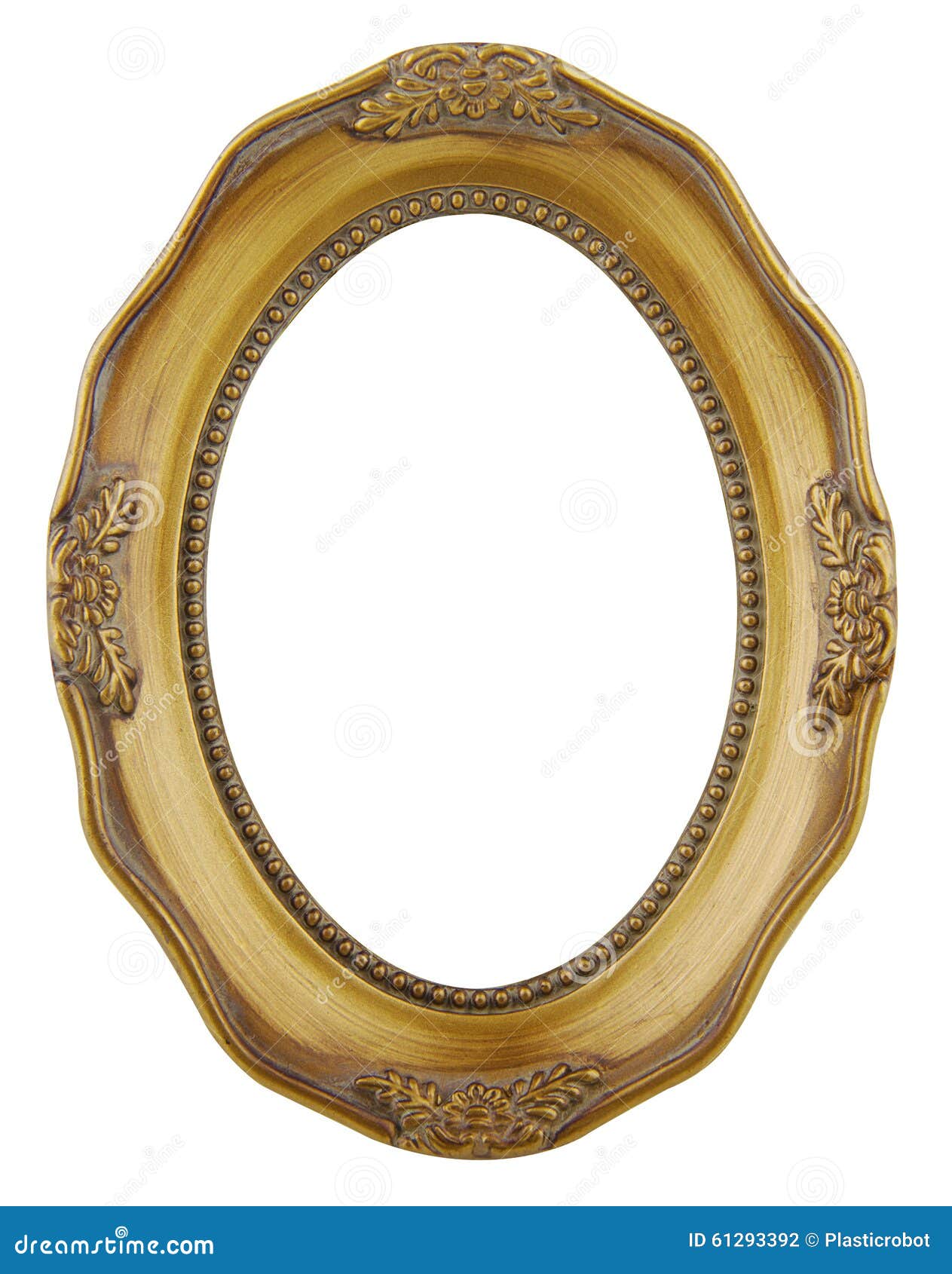 Marco Redondo Del Oro Aislado En Blanco Foto de archivo - Imagen de ...