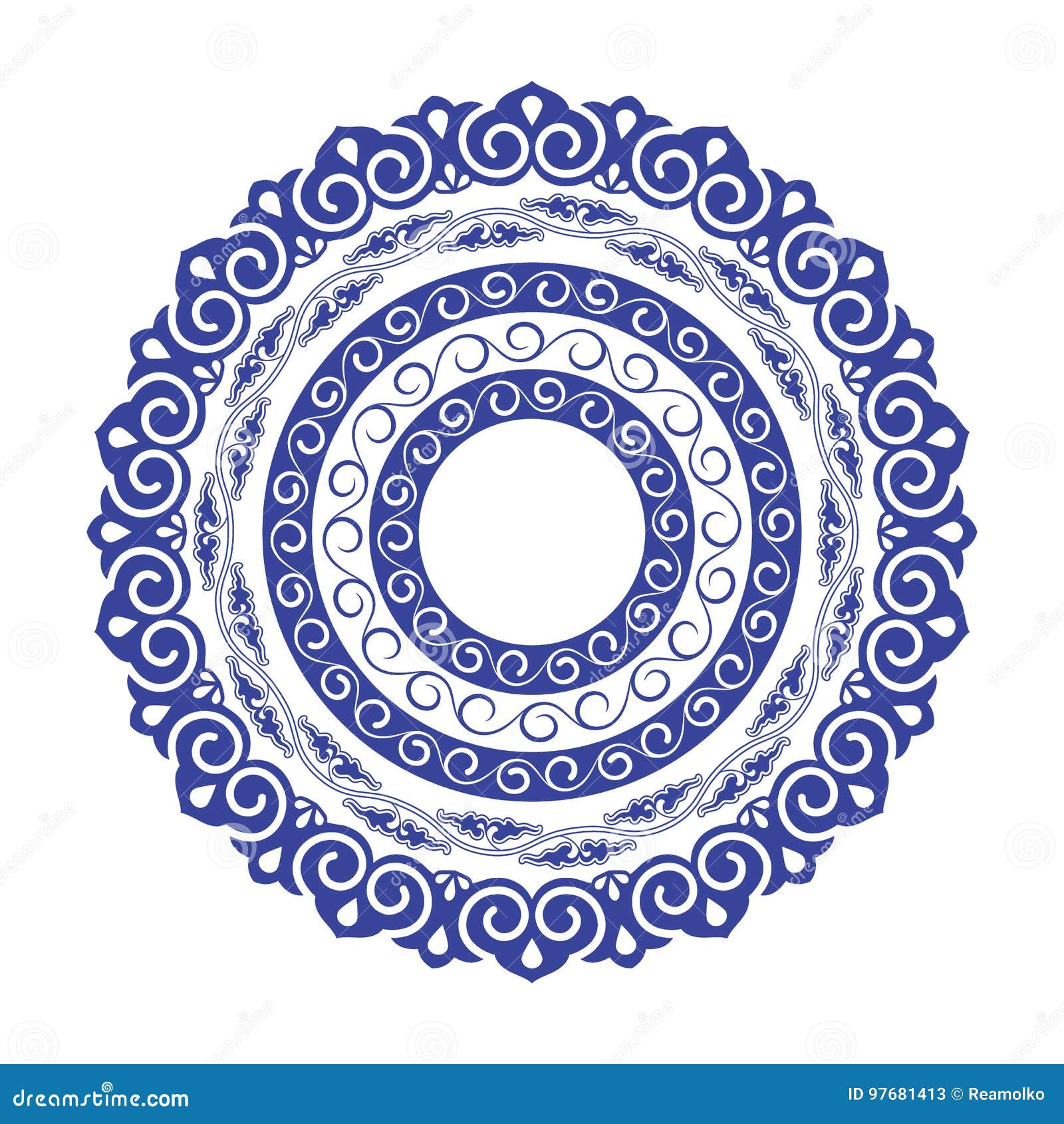 Marco Redondo Del Porcelane Chino Ilustración del Vector - Ilustración ...