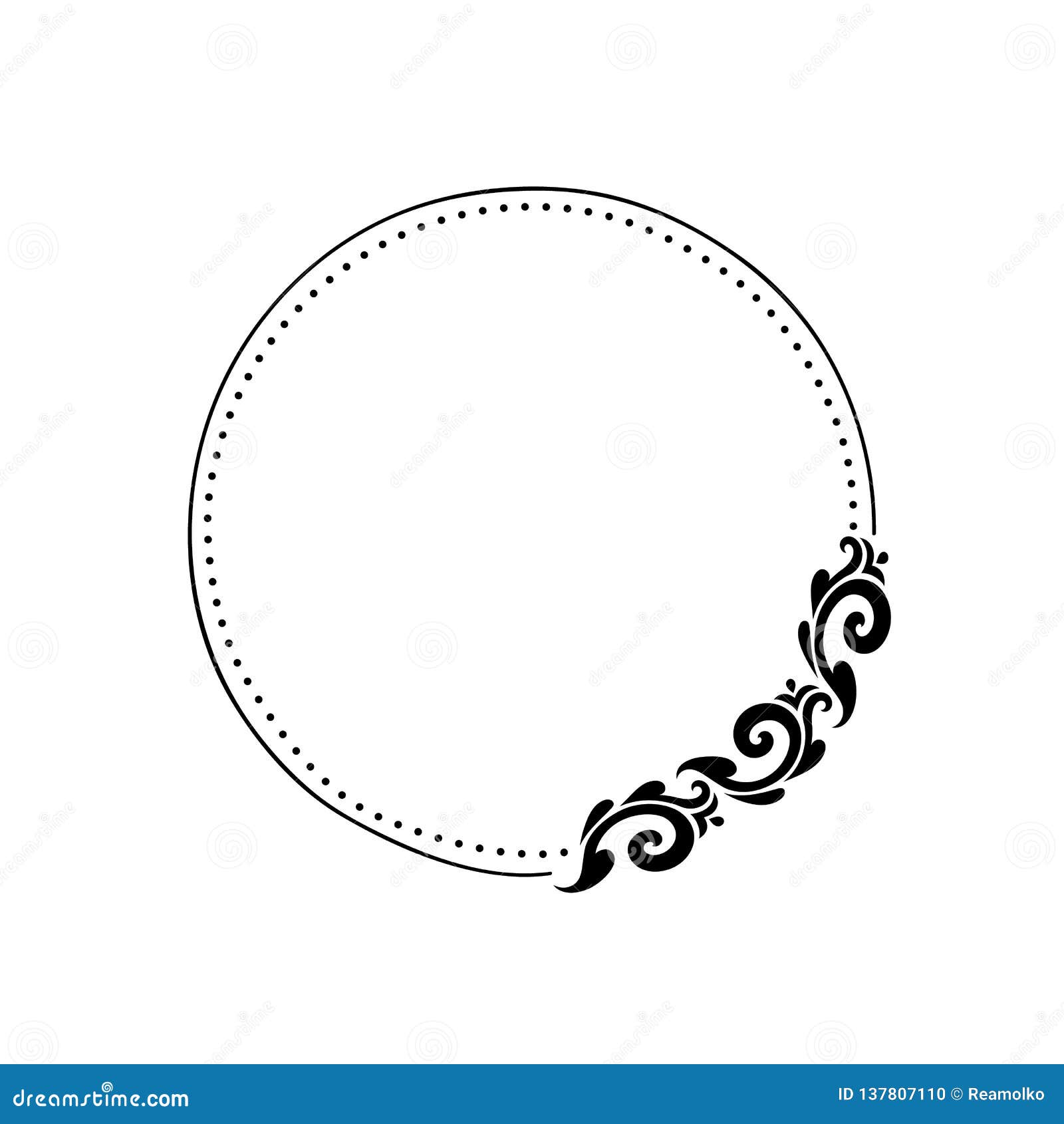 Marco Redondo Del Vector Con El Ornamento Abstracto Ilustración del ...