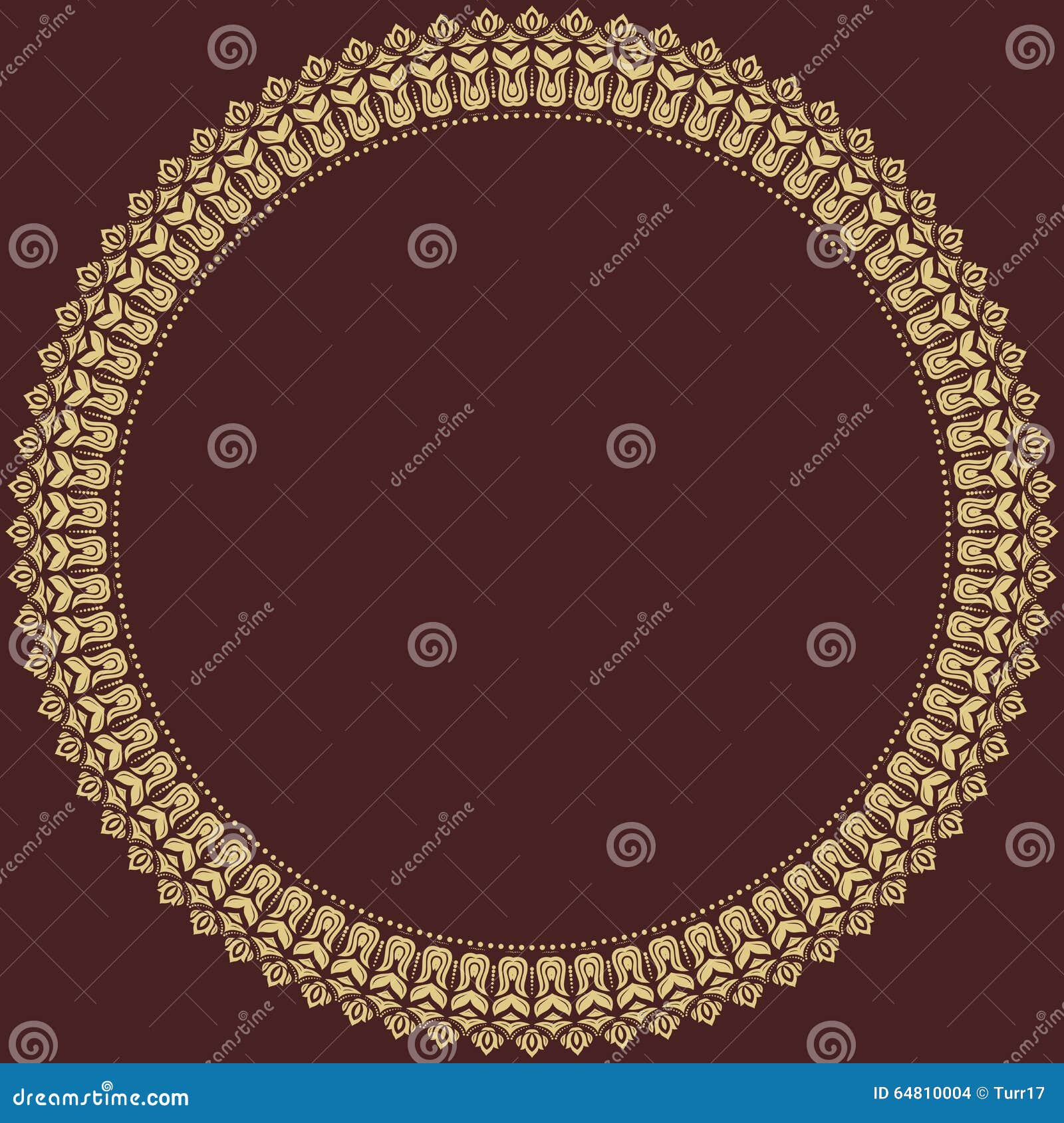 Marco Redondo Del Vector Moderno Floral Ilustración del Vector ...