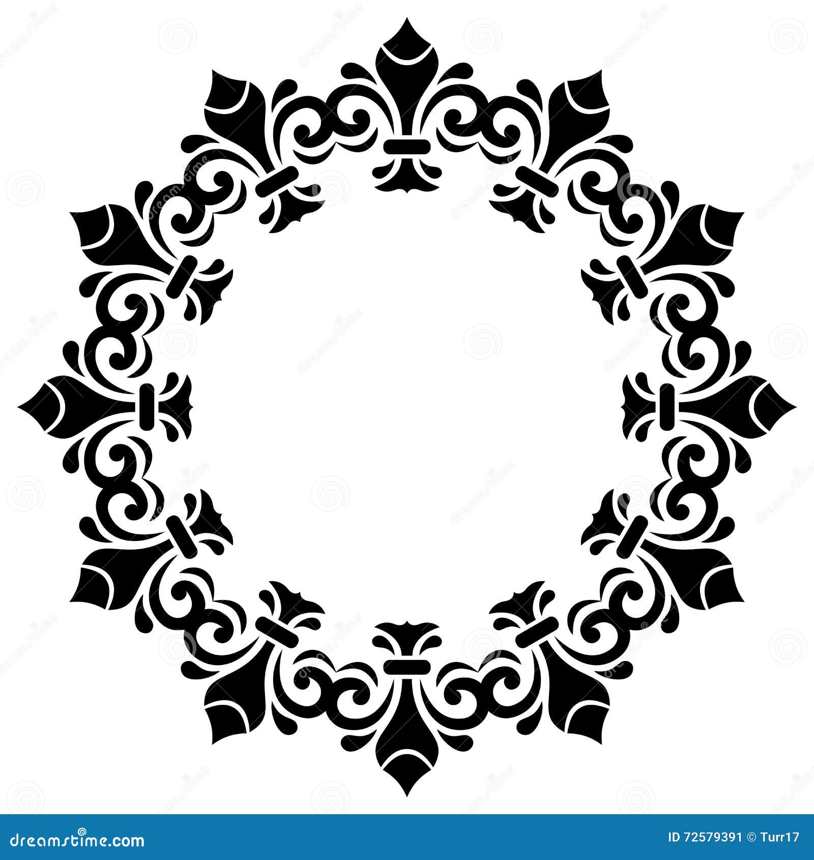 Marco Redondo Del Vector Moderno Floral Ilustración del Vector ...