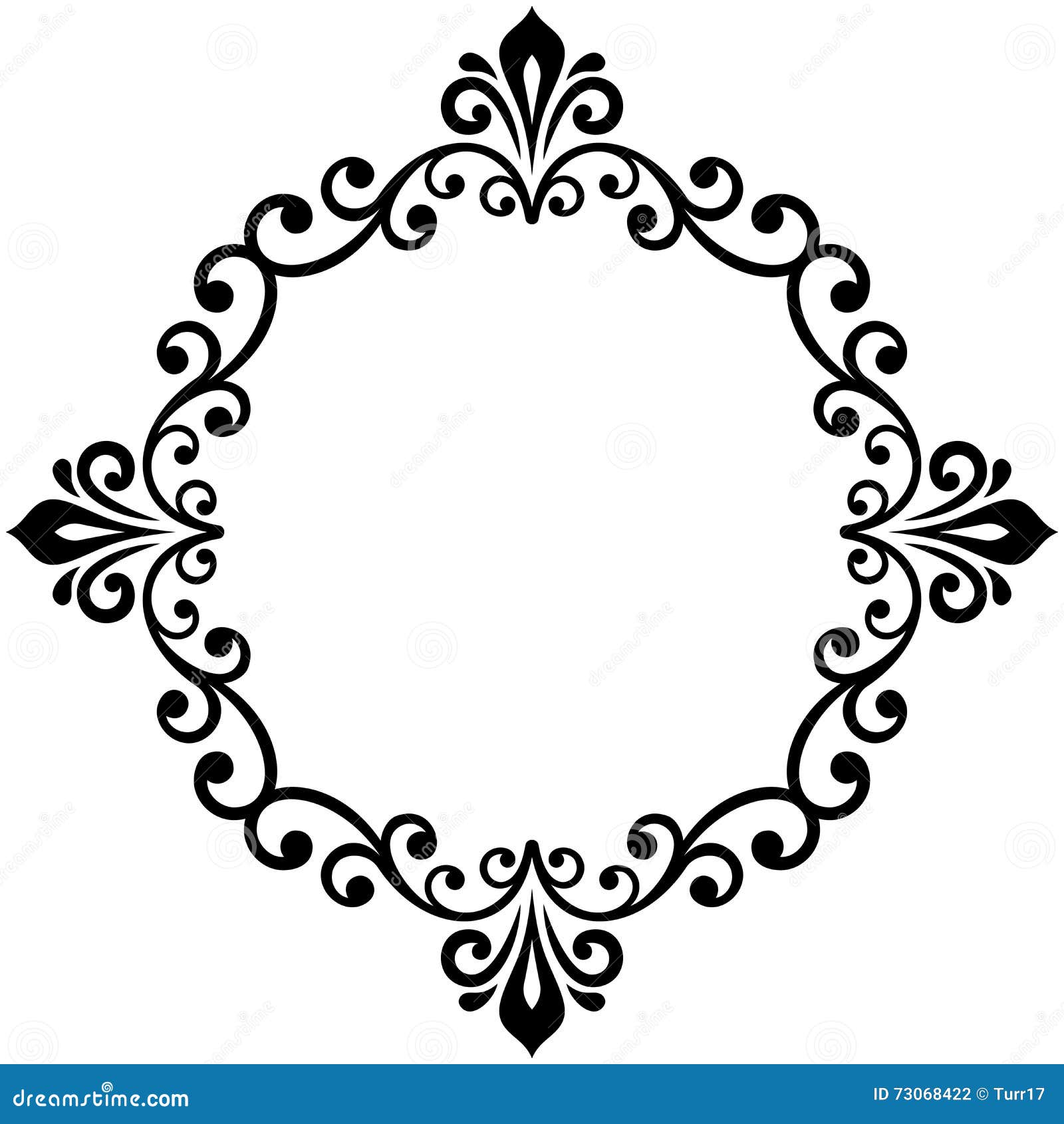 Marco Redondo Del Vector Moderno Floral Ilustración del Vector ...