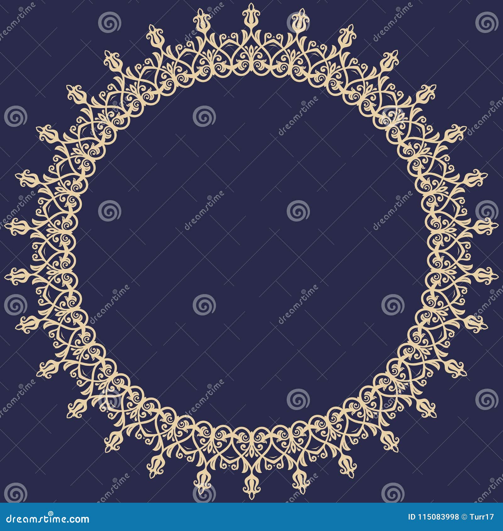 Marco Redondo Moderno Floral Stock de ilustración - Ilustración de ...