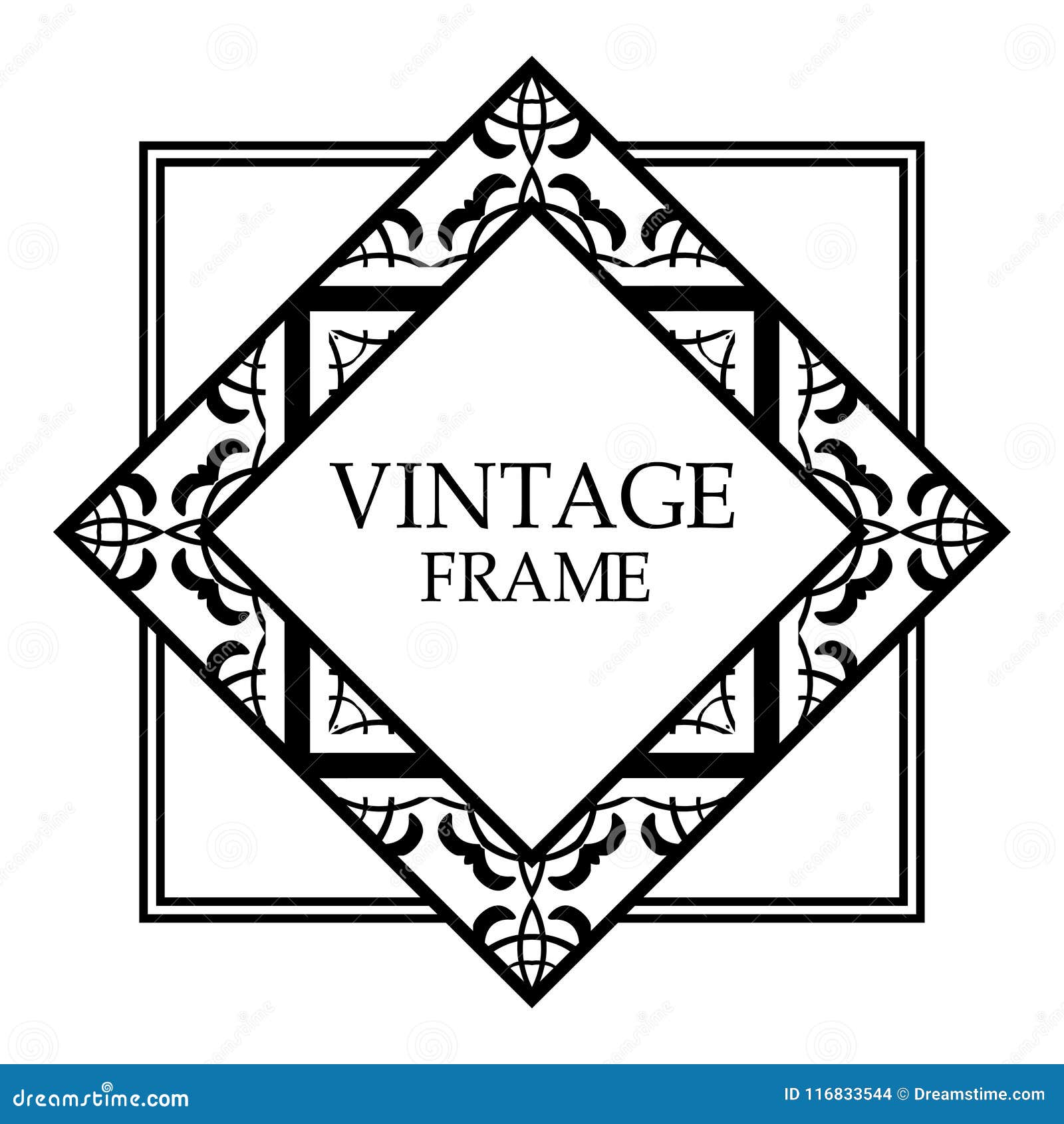 Marco retro del vintage ilustración del vector. Ilustración de arte ...