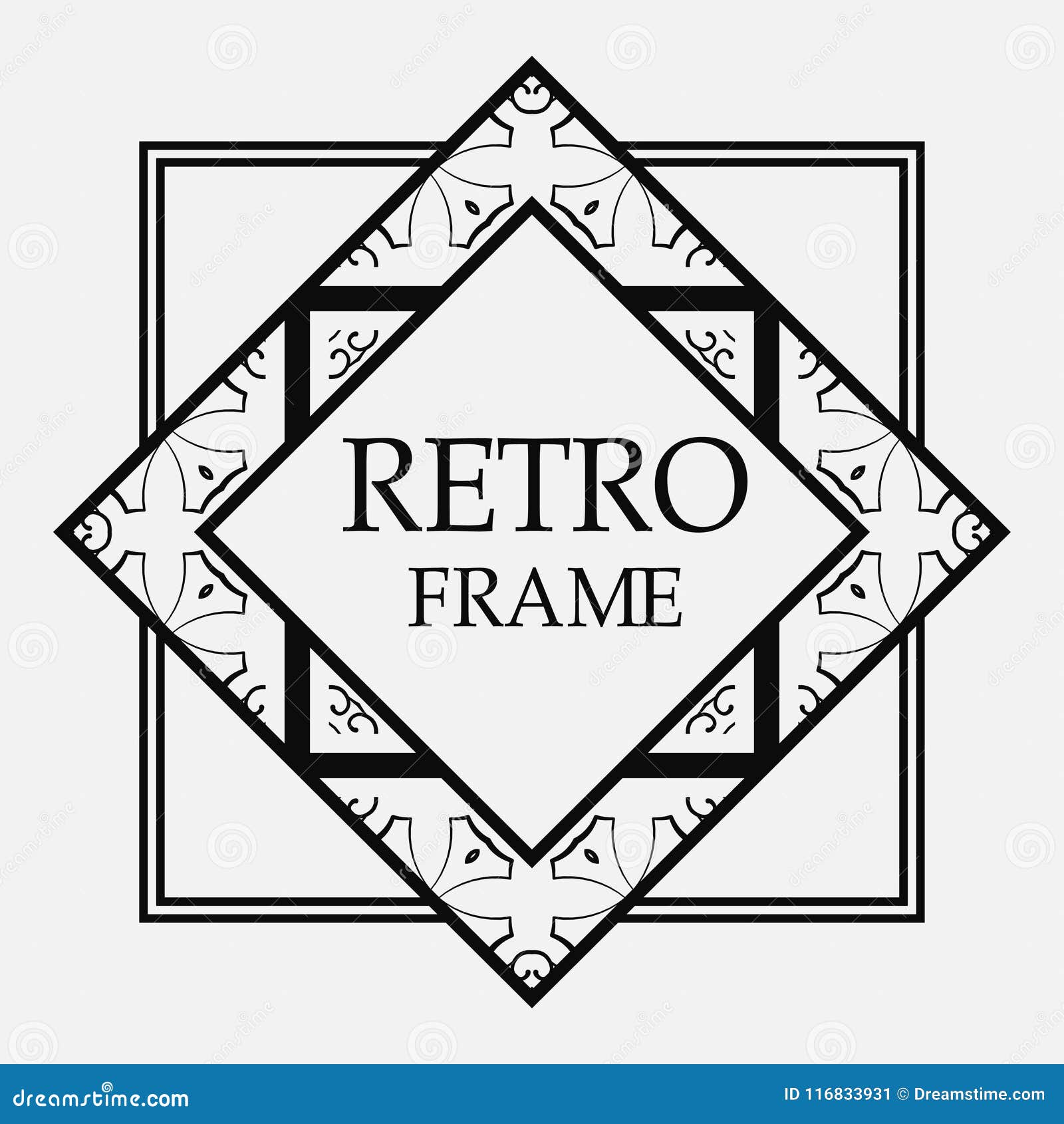 Marco retro del vintage ilustración del vector. Ilustración de grande - 116833931