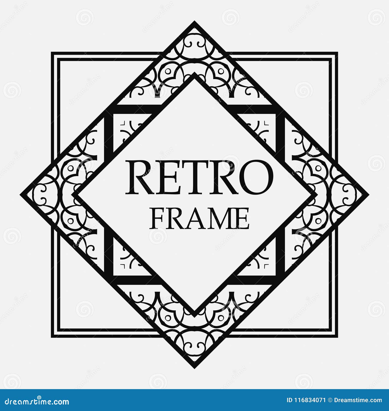 Marco retro del vintage ilustración del vector. Ilustración de nuevo ...