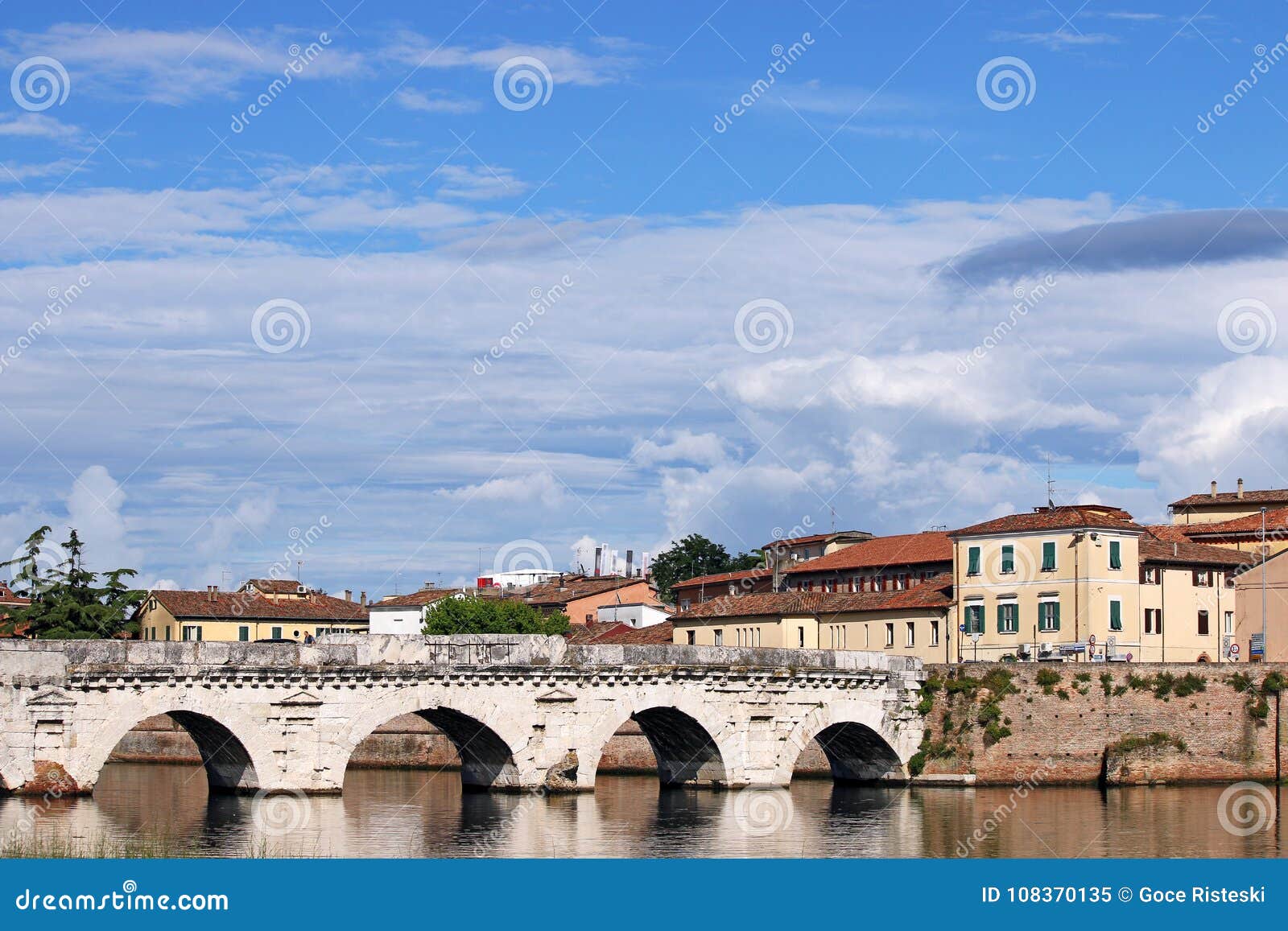 Marco Rimini Da Ponte De Tiberius Imagem de Stock - Imagem de estrutura ...