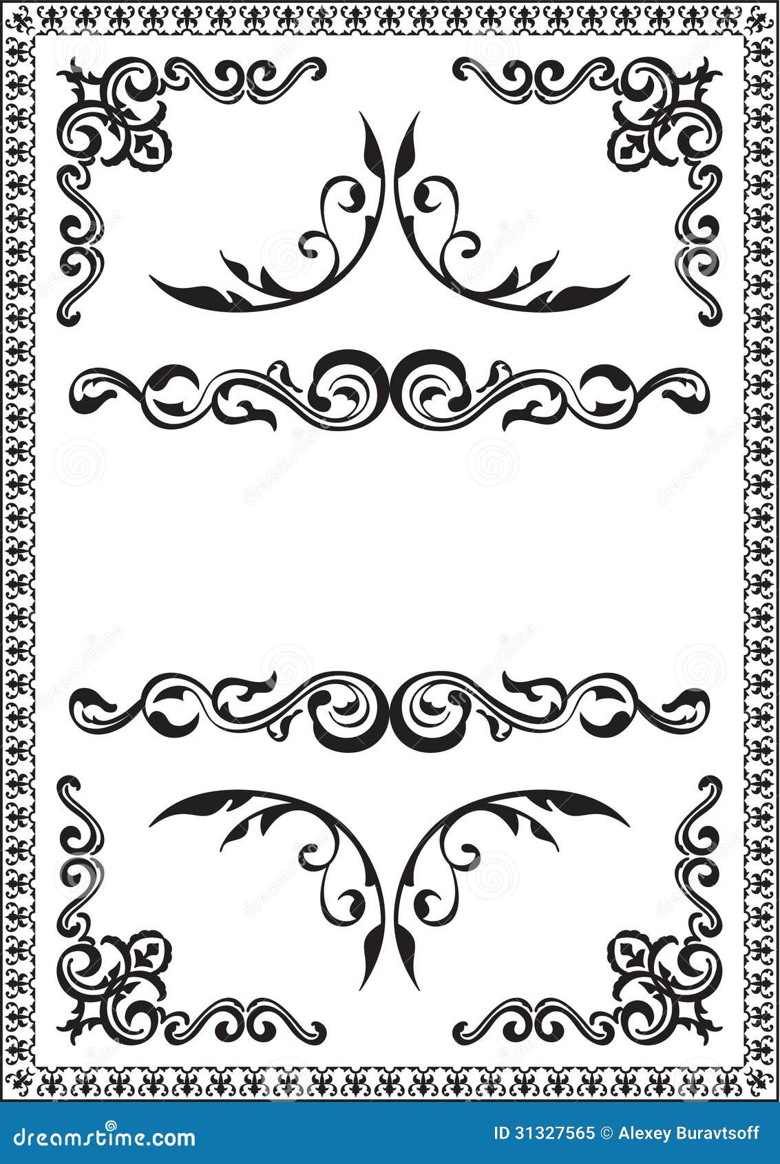 Marco rococó agradable ilustración del vector. Ilustración de retro ...