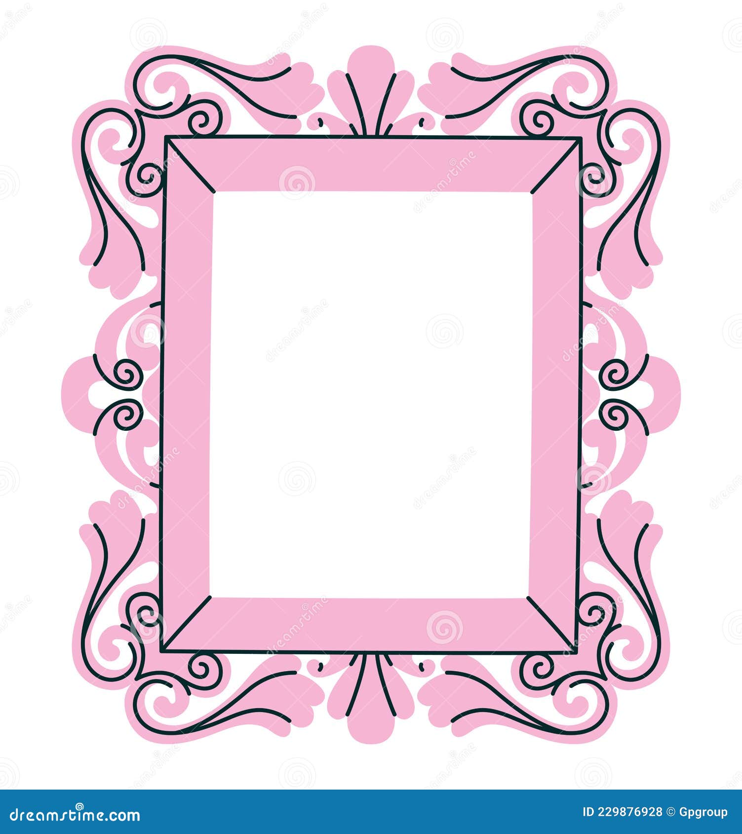 Marco rosa claro ilustración del vector. Ilustración de blanco - 229876928