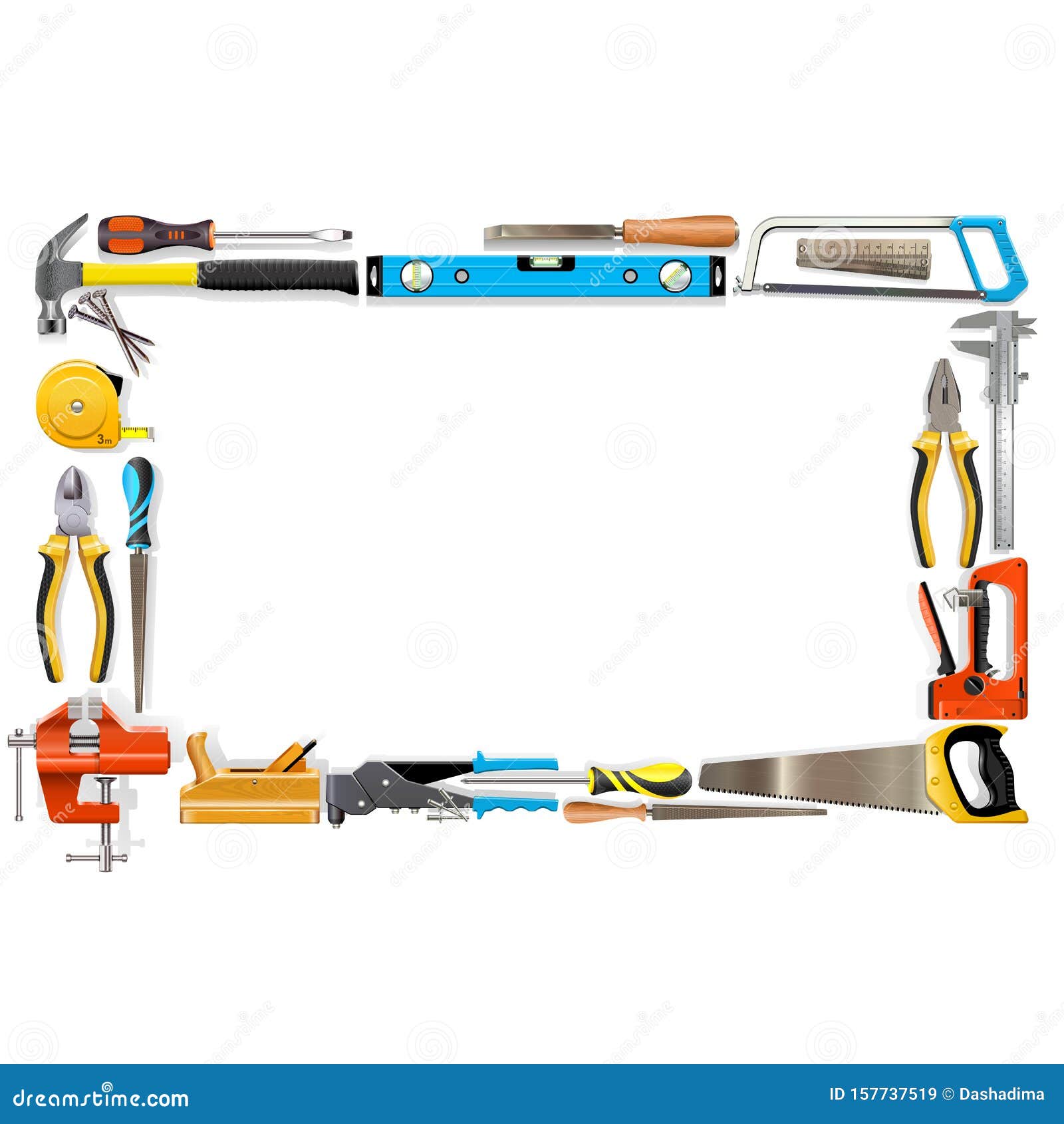 Marco Vector En Blanco Con Herramientas Ilustración del Vector ...