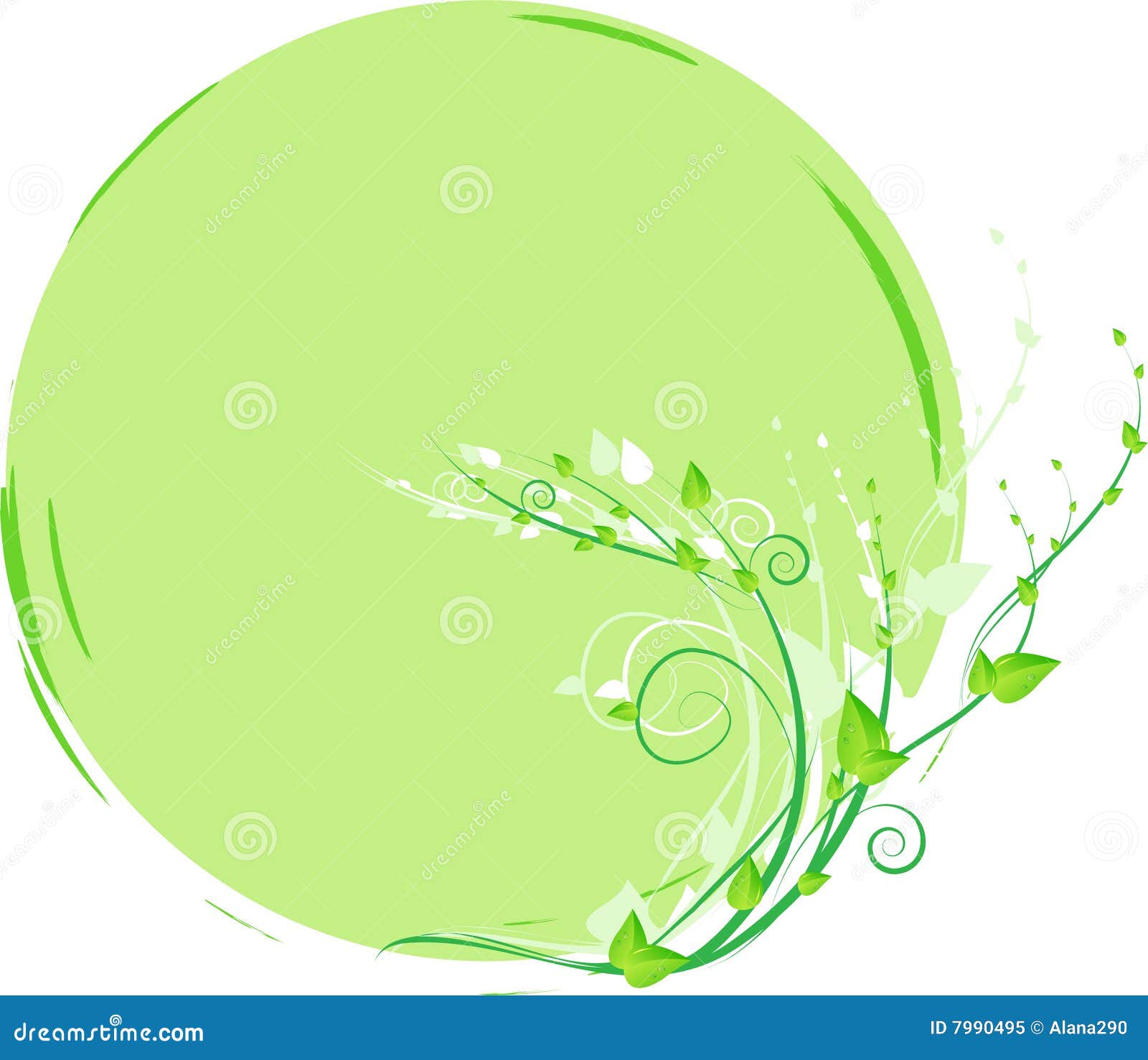 Marco Verde Redondo Floral Con Las Hojas Ilustración del Vector ...
