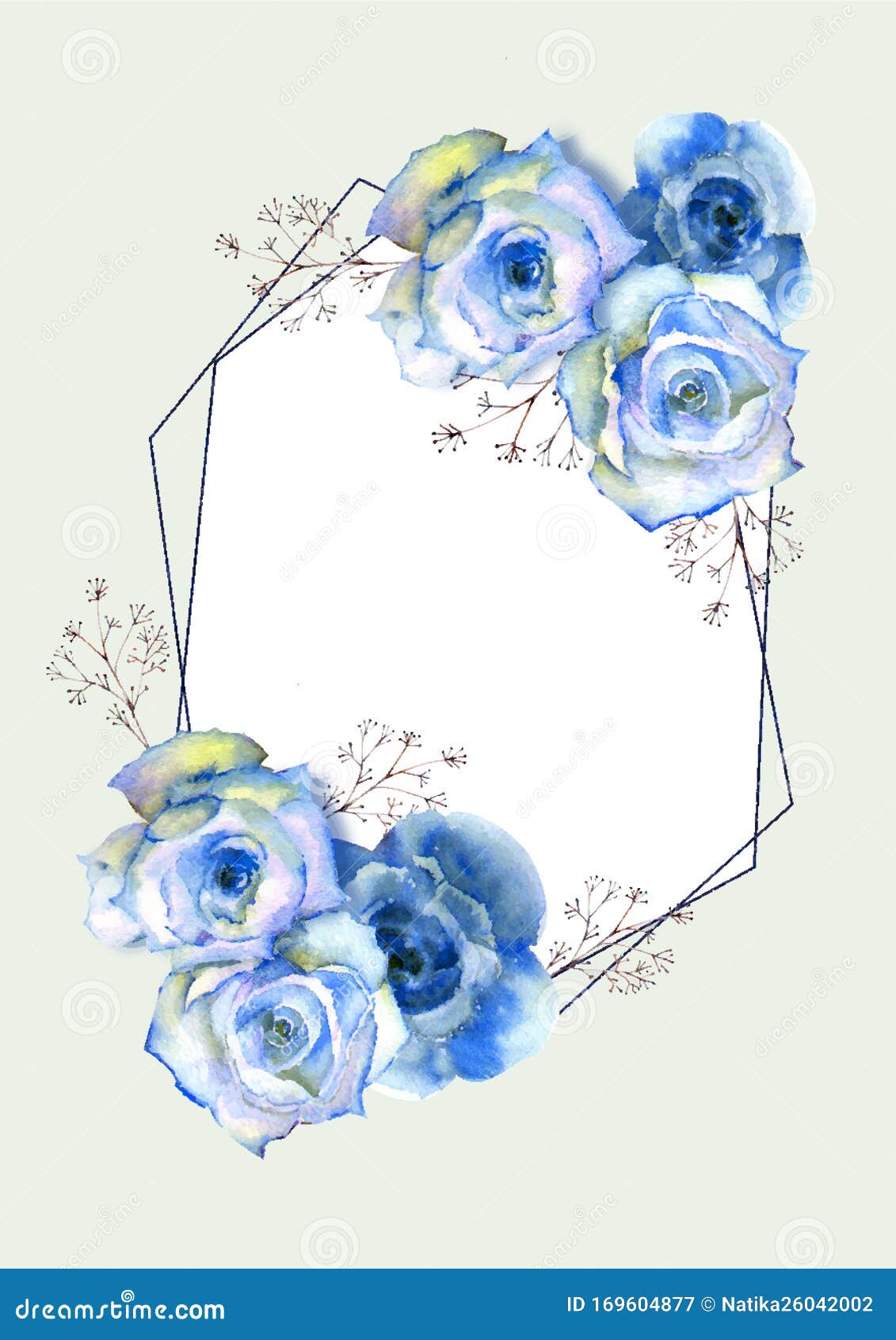Marco Vertical Con Rosas Azules Decoración De Flores De Invierno ... Marco Vertical Con Rosas Azules Decoración De Flores De Invierno ...