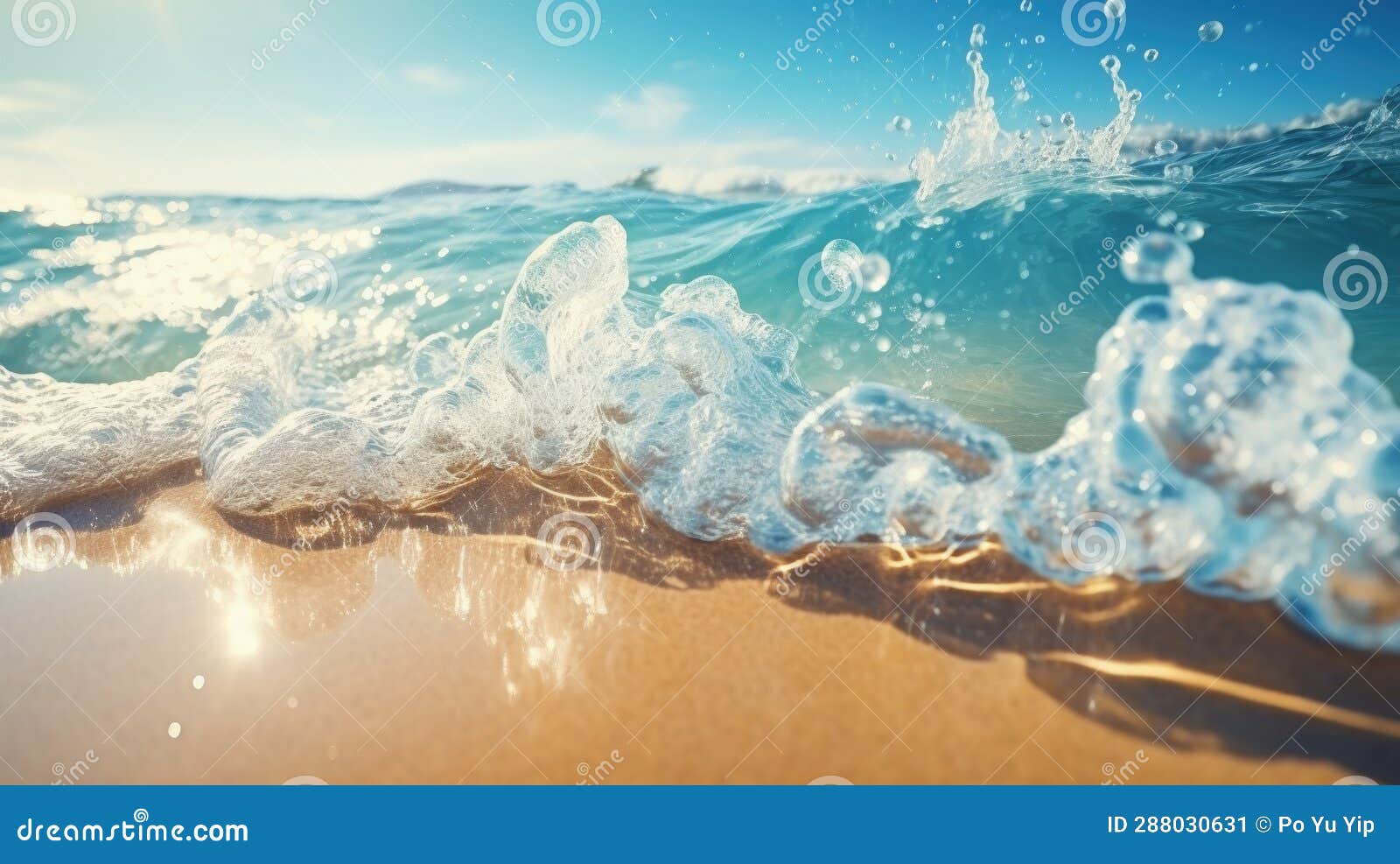 Marco View of Gentle Wave Coming To Shore Stock Illustration ...