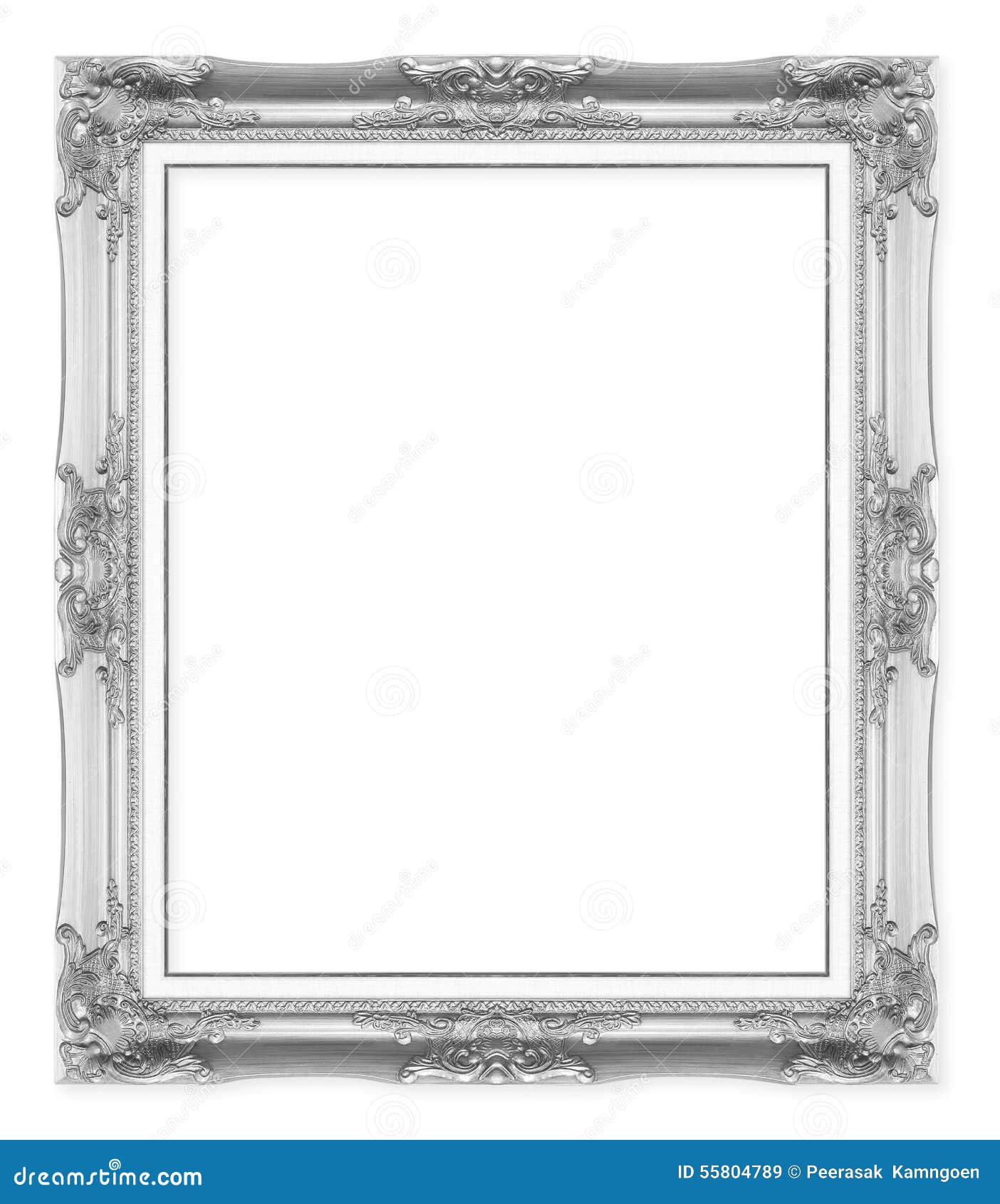 Marcos Antiguos De Plata Aislado En Blanco Imagen de archivo - Imagen ...