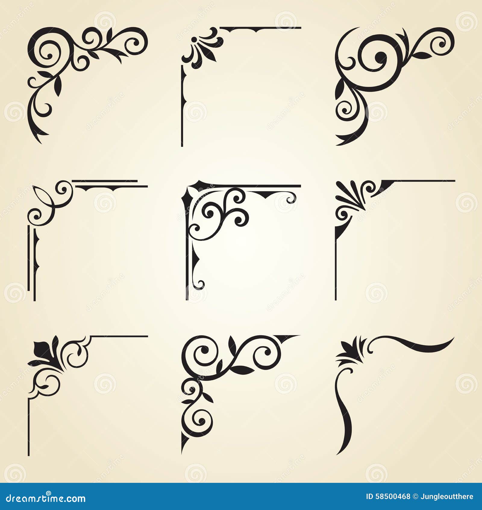 Marcos De La Esquina Decorativos Ilustración del Vector - Ilustración ...