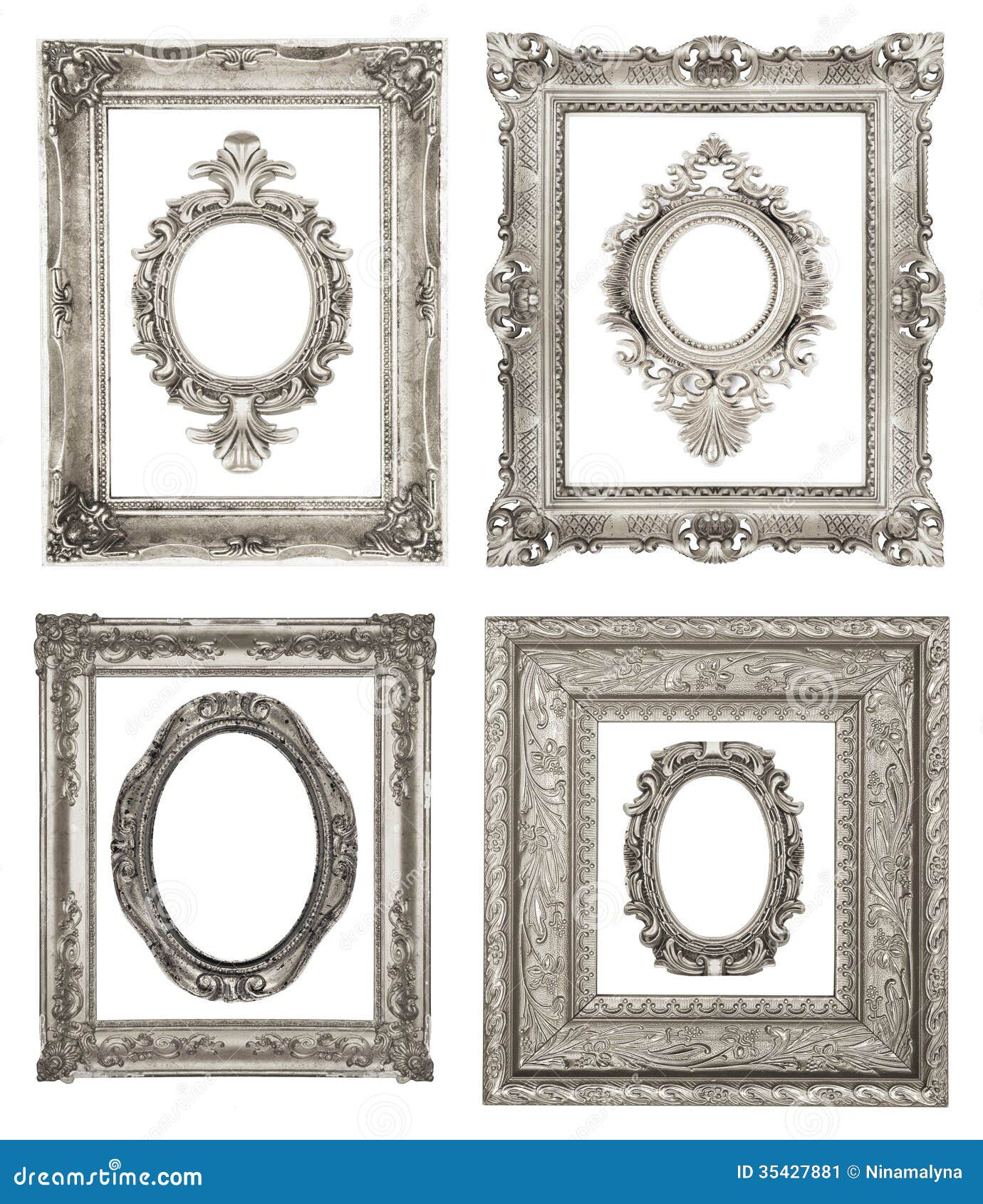 Marcos de plata imagen de archivo. Imagen de blanco, elipse - 35427881