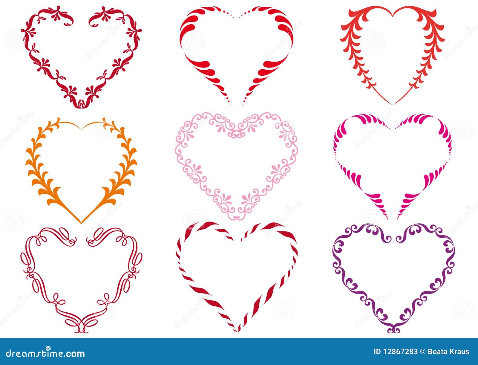 Marcos Decorativos Del Corazón, Vector Ilustración del Vector ...